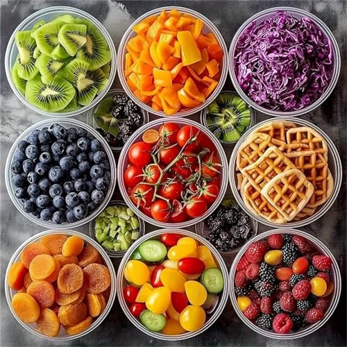 STARANDBEE [20Pack] 12oz, Food Storage Containers with Lids, Plastic Deli Containers, Meal Prep Containers, Microwave and Freezer Safe, Stackable, Leakproof, BPA Free, Clear