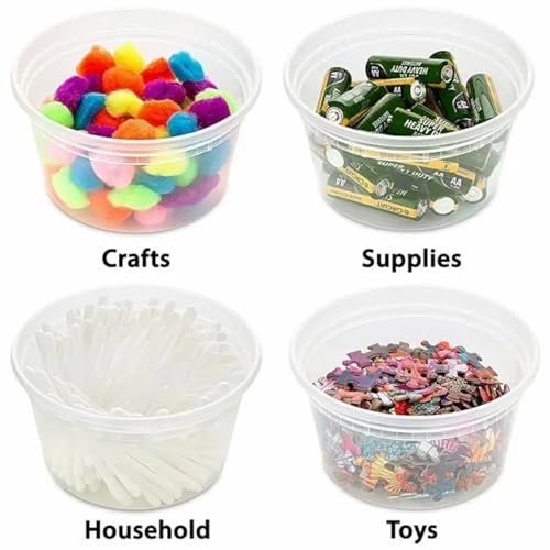 STARANDBEE [20Pack] 12oz, Food Storage Containers with Lids, Plastic Deli Containers, Meal Prep Containers, Microwave and Freezer Safe, Stackable, Leakproof, BPA Free, Clear