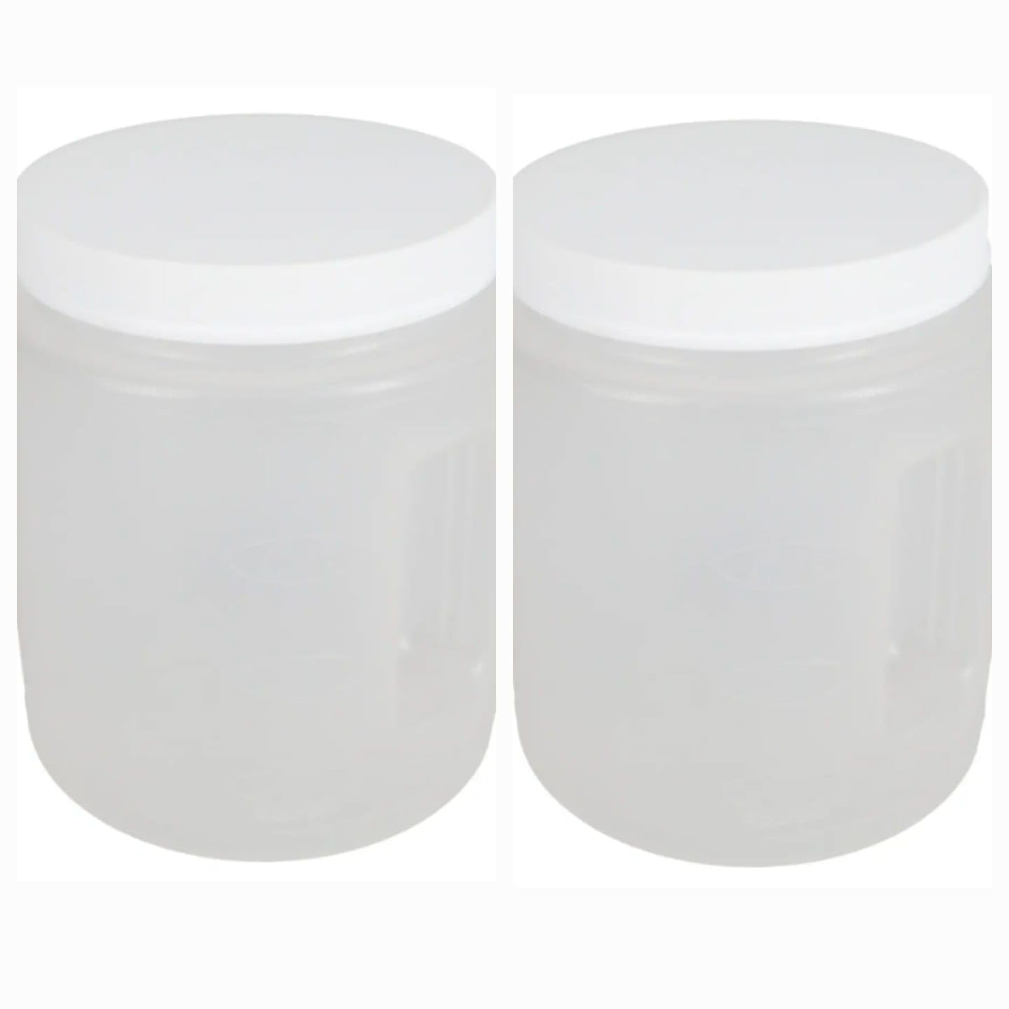 Generic DADE 2 Sets Large Plastic Food Storage Container 2Qt() Twist-On Lids, Transparent white