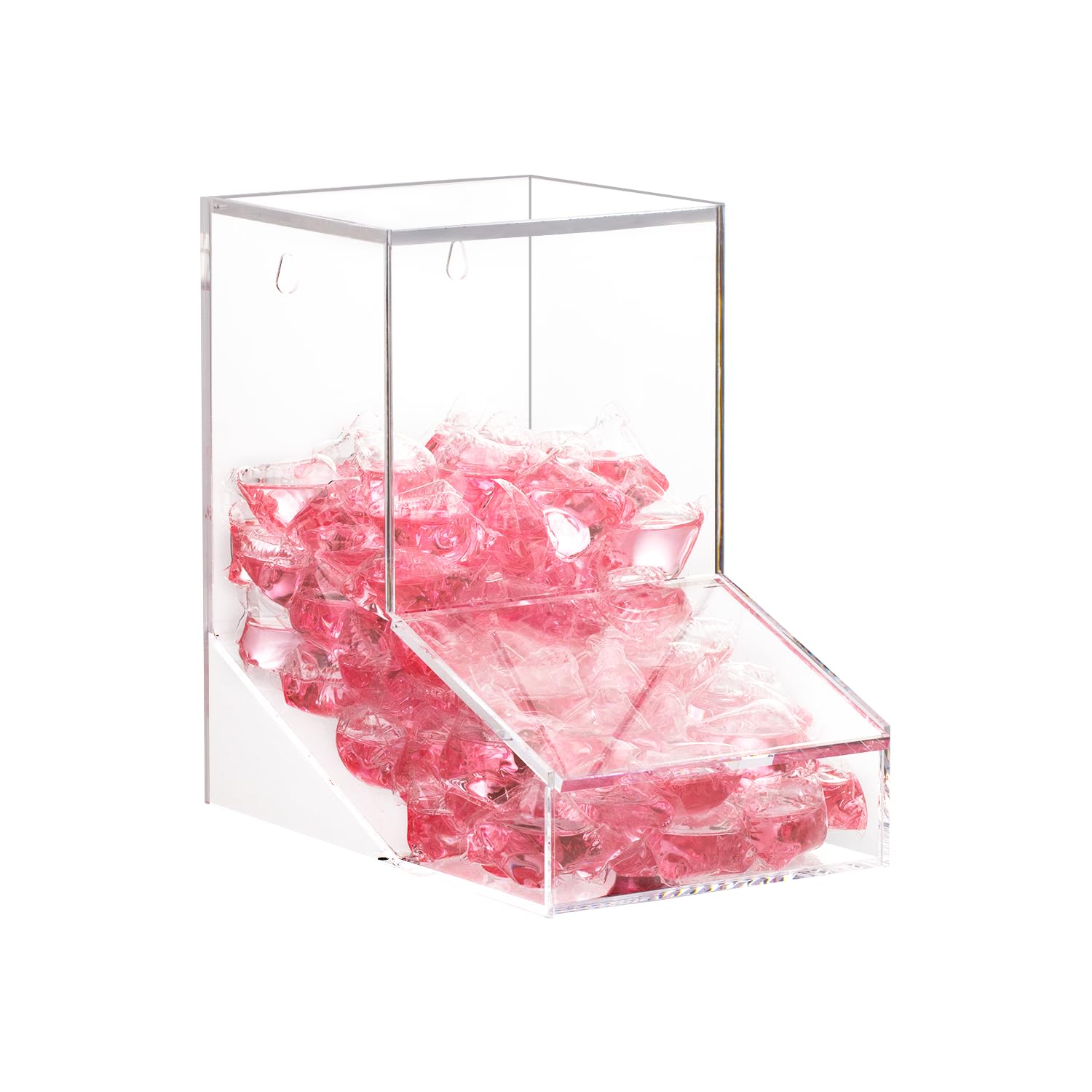 QCBF Acrylic Candy Dispenser, Grocery Store Storage Bin, Candy Dispenser, Laundry Compartment Container, Suitable for Bathroom, Laundry Room, toy Room, Wall Mounted Storage Placer