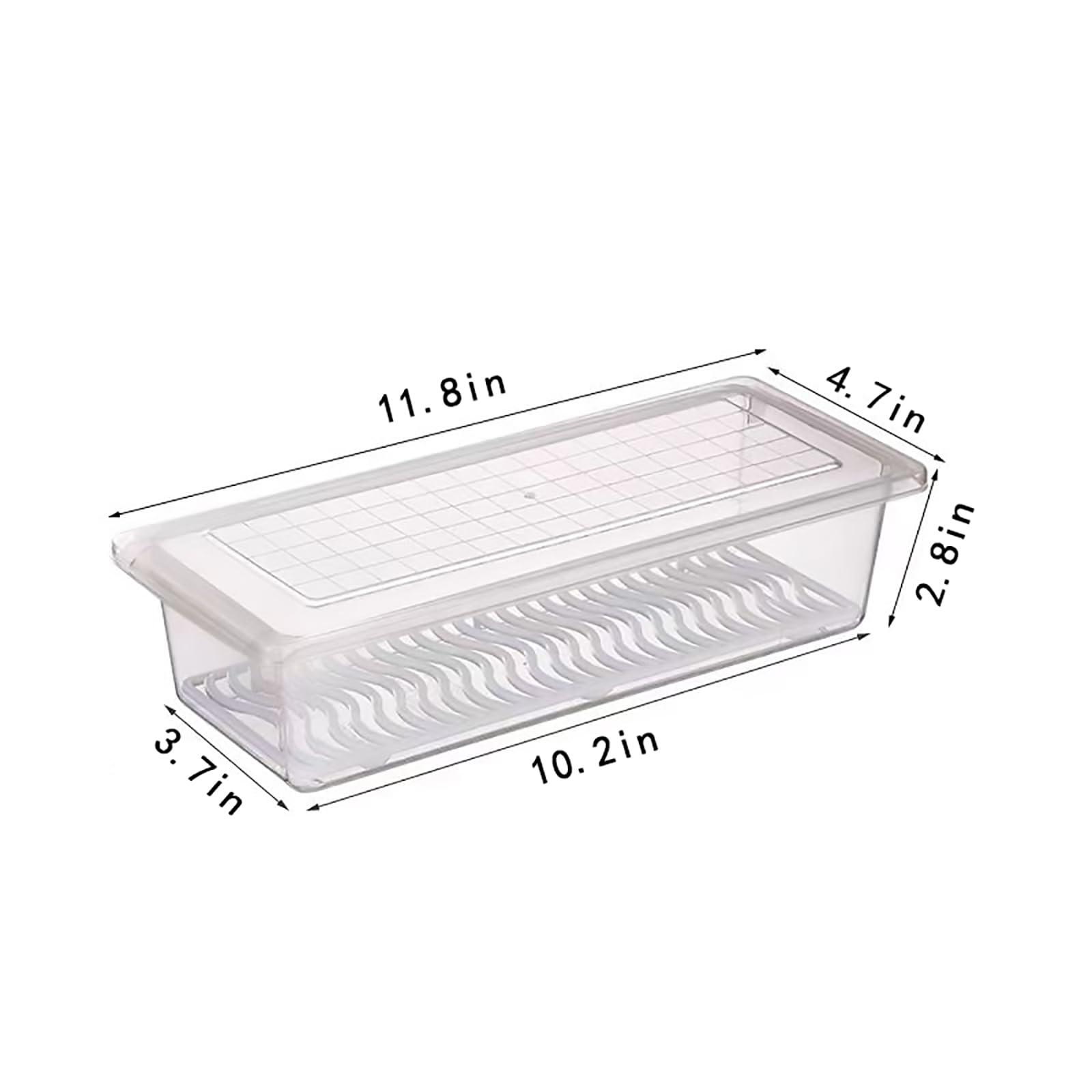 2PC Fruit Storage Containers for Fridge - 1.5L Produce Saver Containers for Refrigerator with Removable Drain Tray Keep Fresh for Produce, Bacon, Fruits and Vegetables