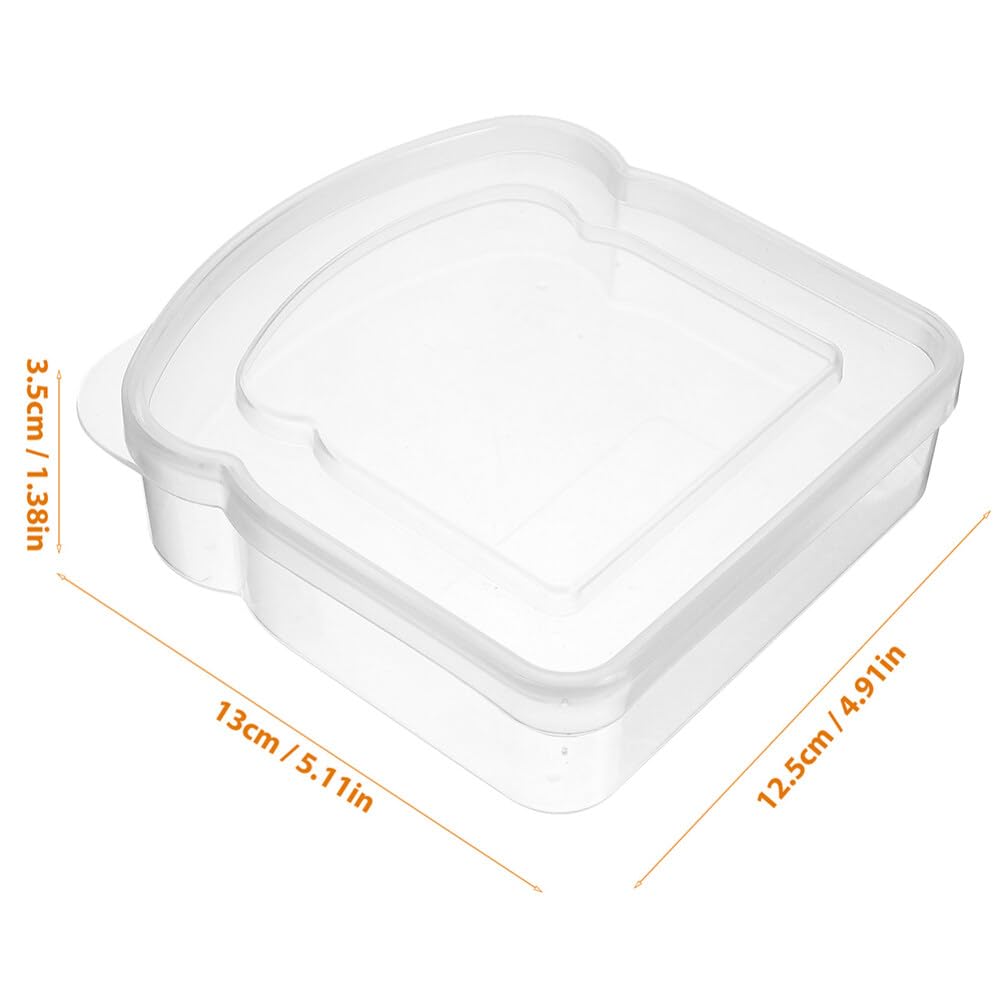 WESIEVYA 2pcs Small Sandwich Containers Clear Sandwich Box Small Bread Case Container Plast