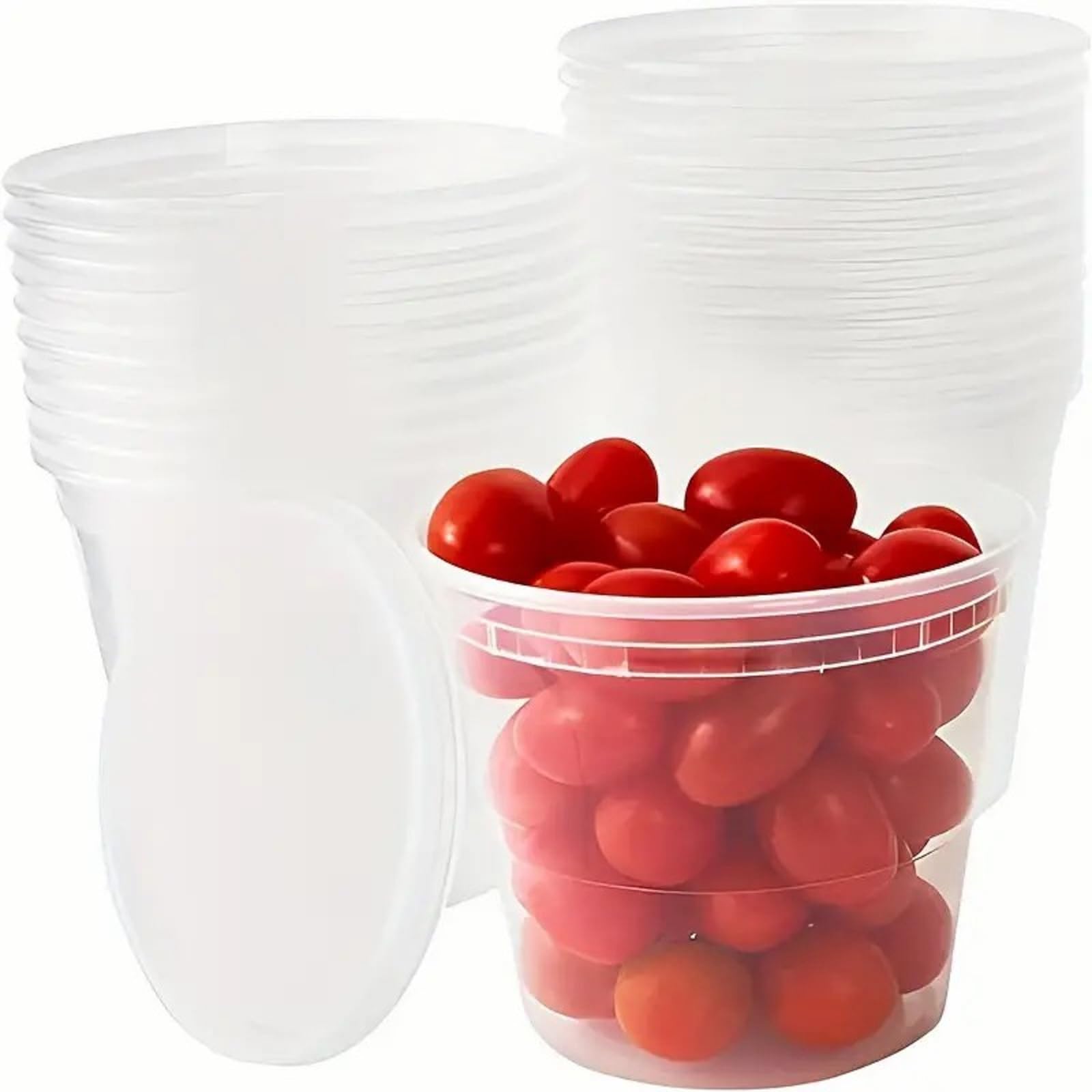 STARANDBEE [20Pack] 24oz, Food Storage Containers with Lids, Plastic Deli Containers, Meal Prep Containers, Microwave and Freezer Safe, Stackable, Leakproof, BPA Free, Clear