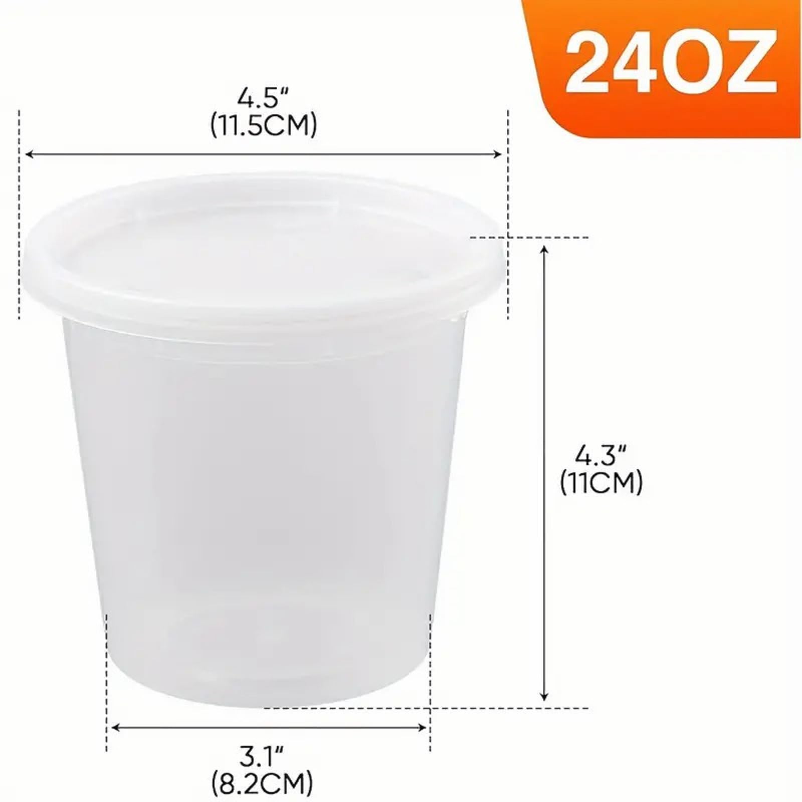 STARANDBEE [20Pack] 24oz, Food Storage Containers with Lids, Plastic Deli Containers, Meal Prep Containers, Microwave and Freezer Safe, Stackable, Leakproof, BPA Free, Clear