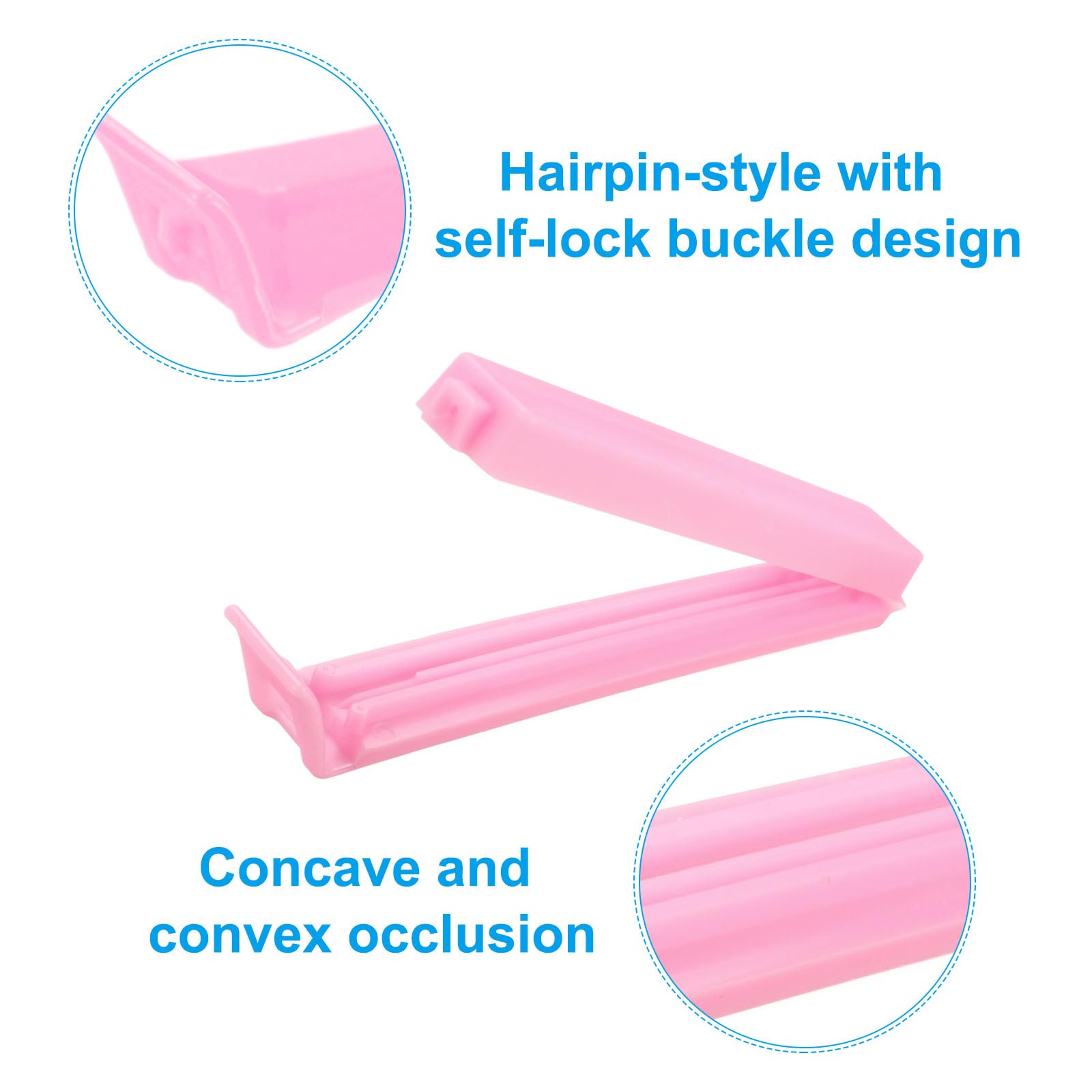 PATIKIL Sealing Clips 3.5 Inch, 10 Pack Reusable Plastic Bag Clamp Sealer for Home Kitchen Food Storage, Pink