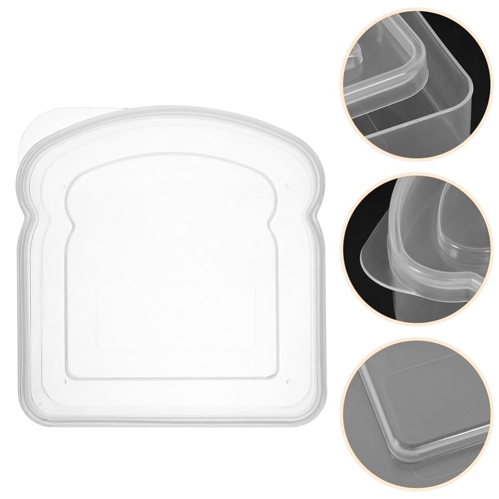 WESIEVYA 2pcs Small Sandwich Containers Clear Sandwich Box Small Bread Case Container Plast