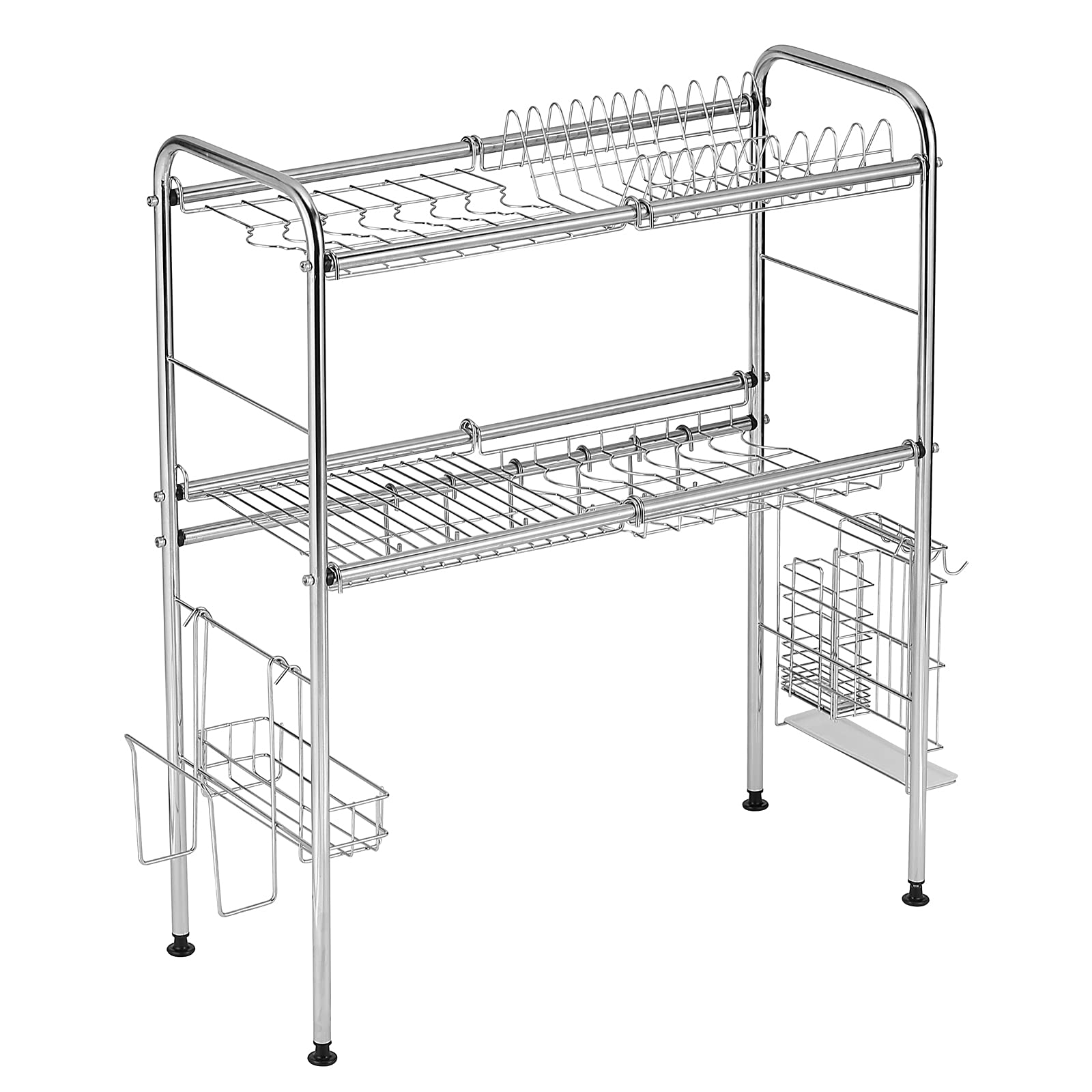 Amazon Basics 26-Inch Over the Sink 2-Tier Dish Drying Rack - Rust-Resistant, Stainless Steel