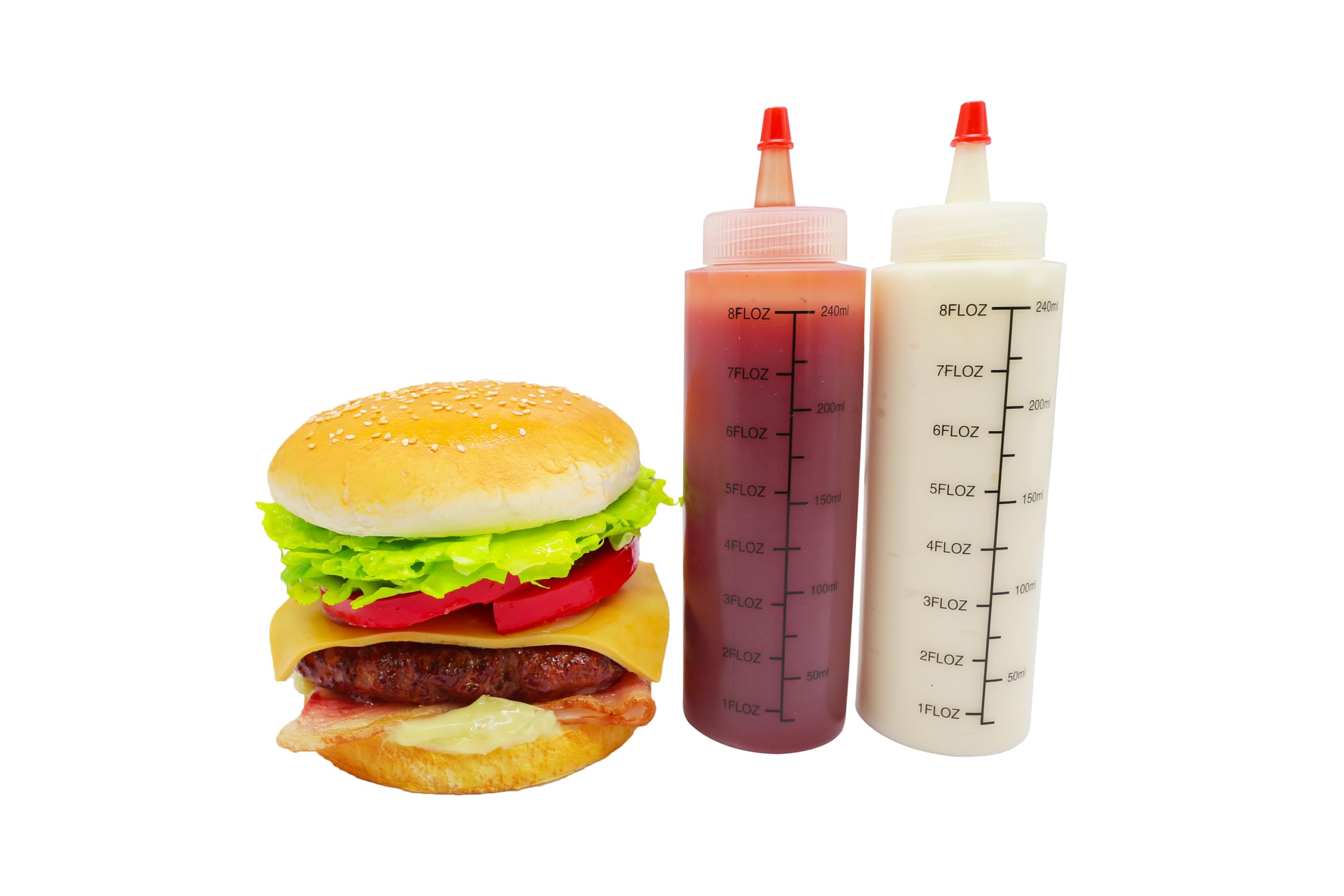 HuoHuo Squeeze Bottle 3Pcs 8 Oz Premium Food Grade Plastic Bottles w/Yorker Tips (3Pcs) Plastic Squeeze Bottles For Sauces Empty Refillable Bottles for Arts, Crafts & Kitchen