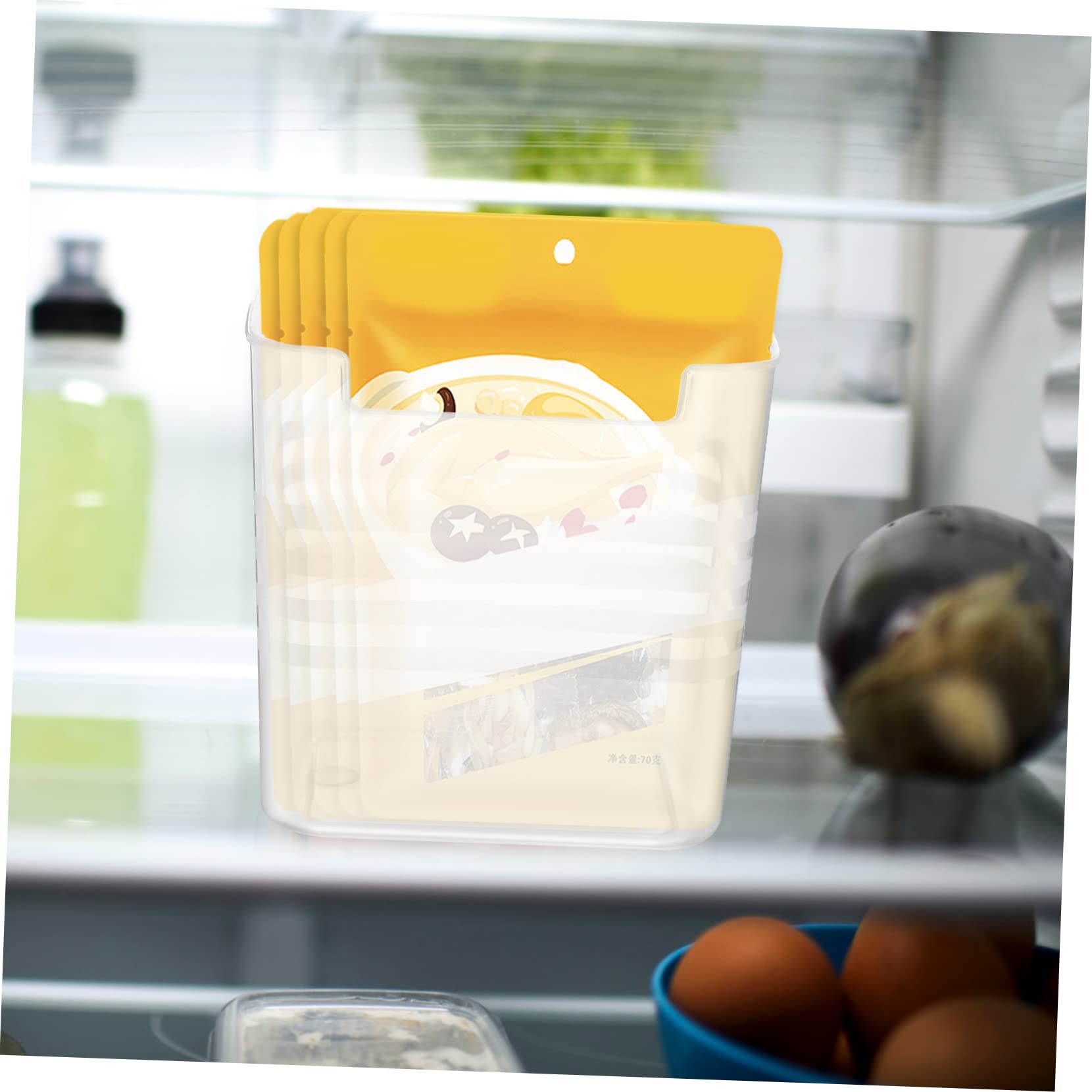 FUNOMOCYA 2pcs Storage Rack Mini Fridge Freezer Organizer Bins Snack Organizer Food Containers Fridge Side Door Storage Containers Clear Storage Containers Plastic Condiment Refrigerator
