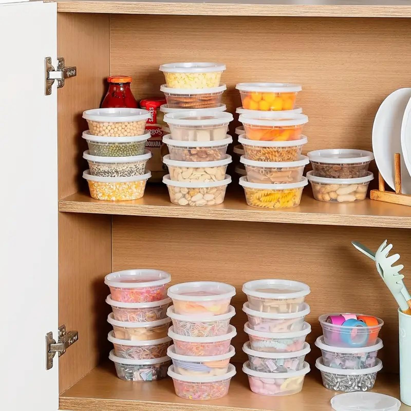 STARANDBEE [10Pack] 8oz, Food Storage Containers with Lids, Plastic Deli Containers, Meal Prep Containers, Microwave and Freezer Safe, Stackable, Leakproof, BPA Free, Clear