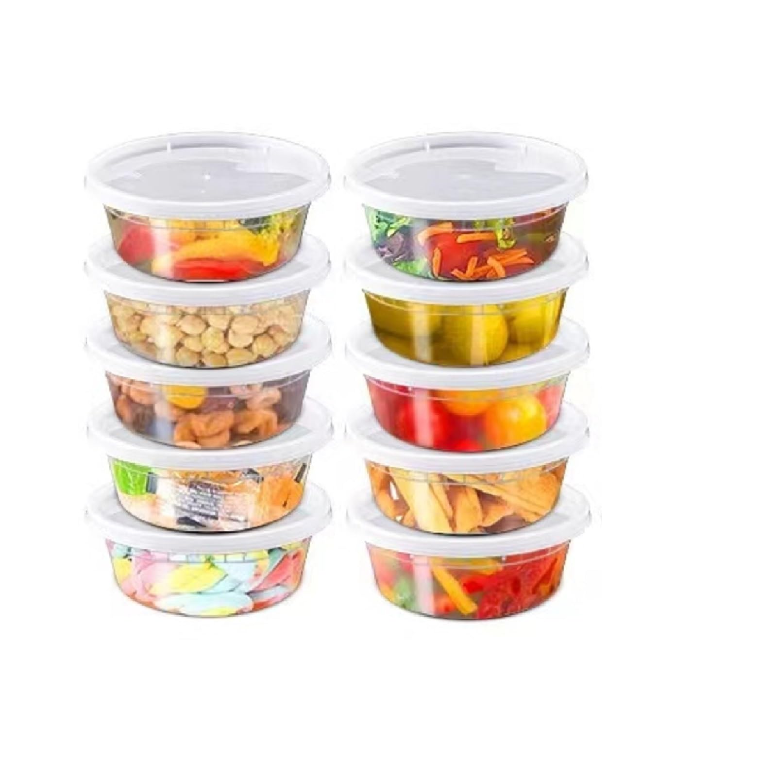 STARANDBEE [10Pack] 8oz, Food Storage Containers with Lids, Plastic Deli Containers, Meal Prep Containers, Microwave and Freezer Safe, Stackable, Leakproof, BPA Free, Clear