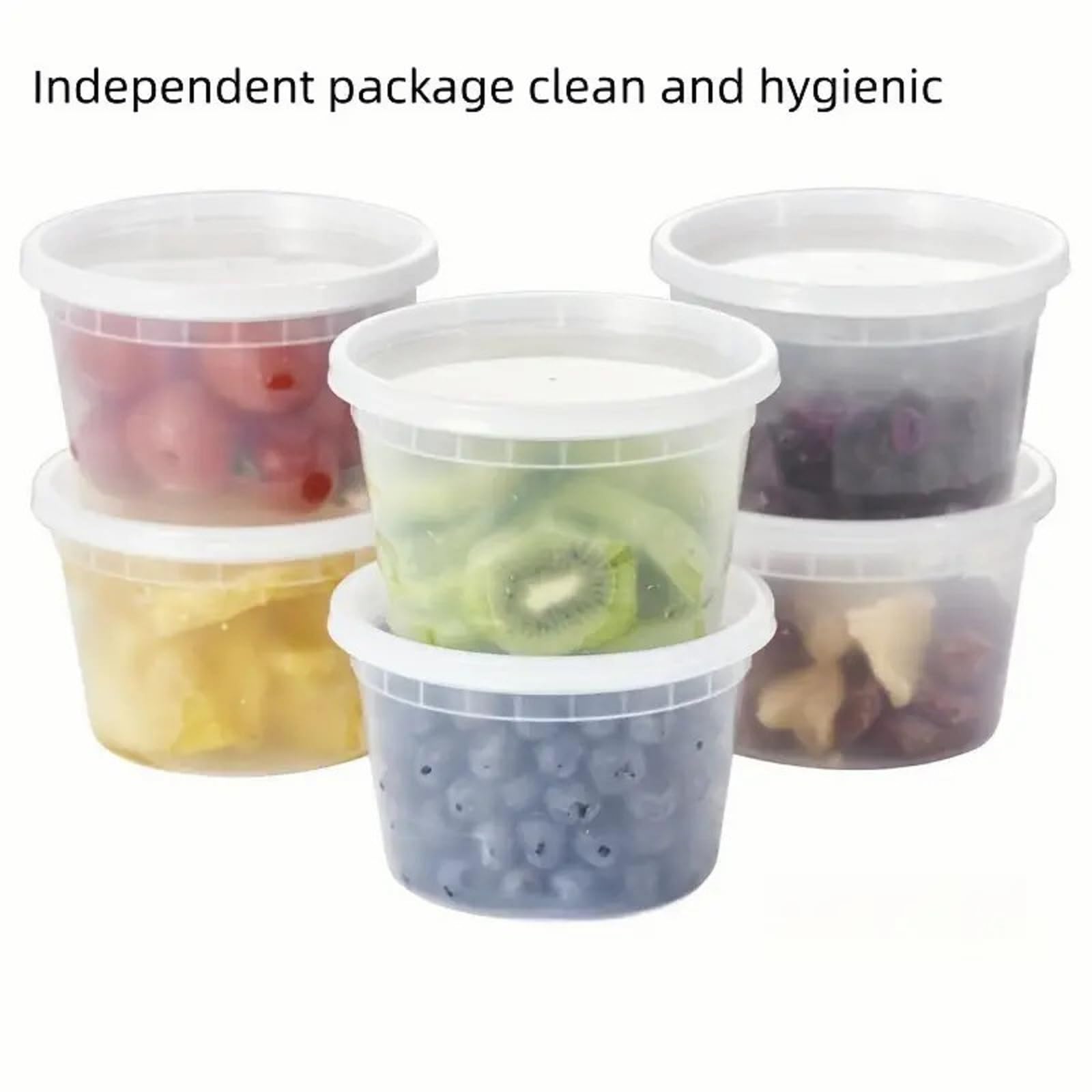 STARANDBEE [10Pack] 16oz, Food Storage Containers with Lids, Plastic Deli Containers, Meal Prep Containers, Microwave and Freezer Safe, Stackable, Leakproof, BPA Free, Clear