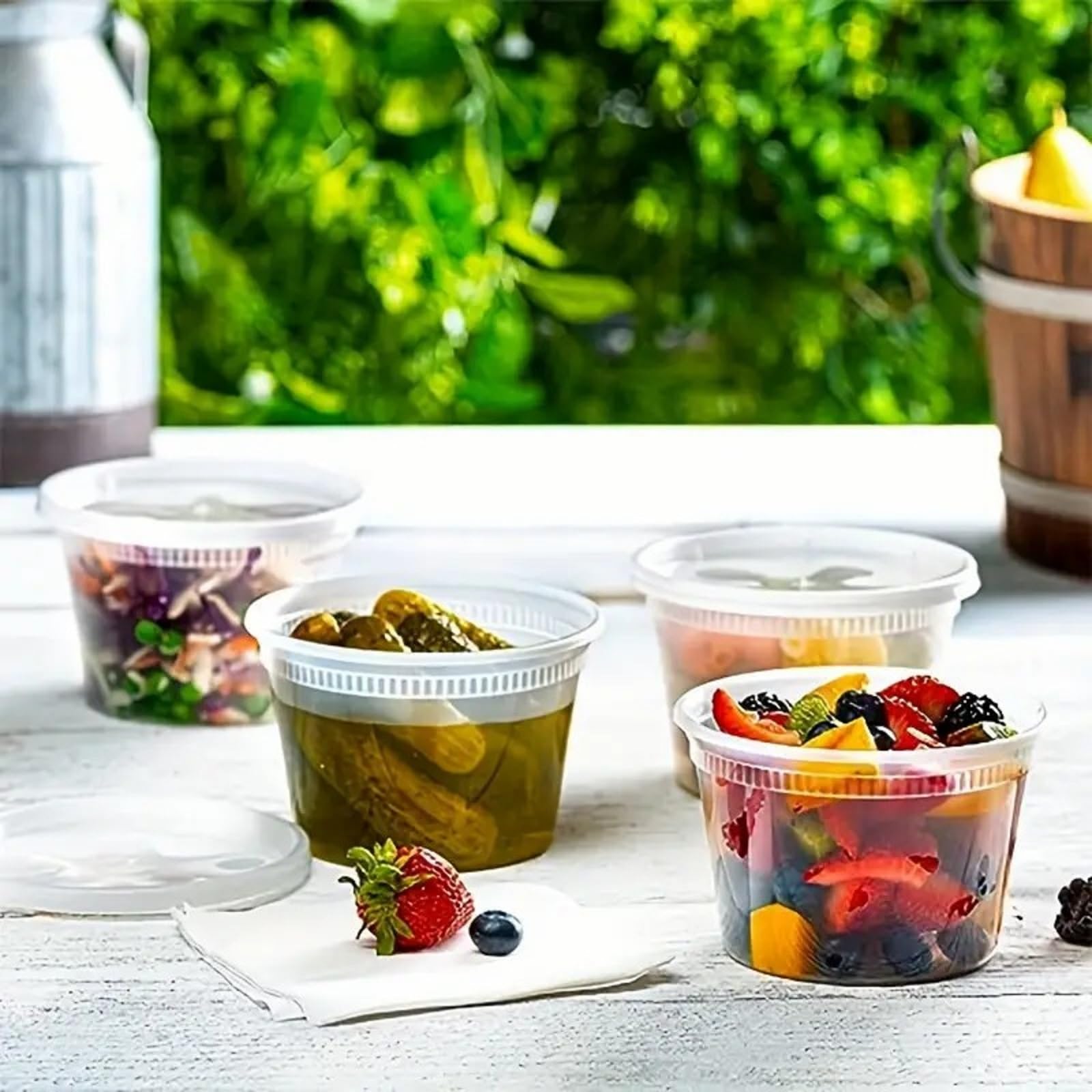 STARANDBEE [10Pack] 16oz, Food Storage Containers with Lids, Plastic Deli Containers, Meal Prep Containers, Microwave and Freezer Safe, Stackable, Leakproof, BPA Free, Clear