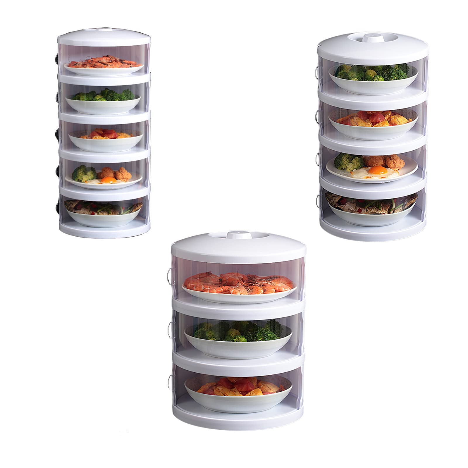 Kitchen Multi-layer Transparent Stackable Cover Insulation Dustproof Anti-Fly Meal Cover Tent Household Collection Covers For Bowls Stretch Indoor Kitchen Outside Extra-large Microwave-oven