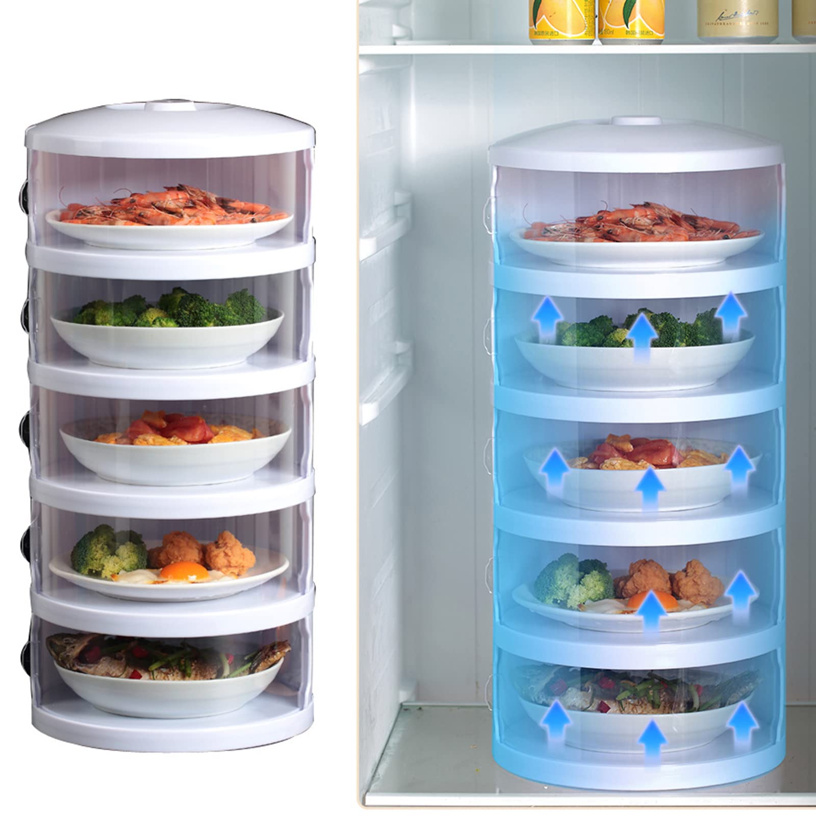 Kitchen Multi-layer Transparent Stackable Cover Insulation Dustproof Anti-Fly Meal Cover Tent Household Collection Covers For Bowls Stretch Indoor Kitchen Outside Extra-large Microwave-oven