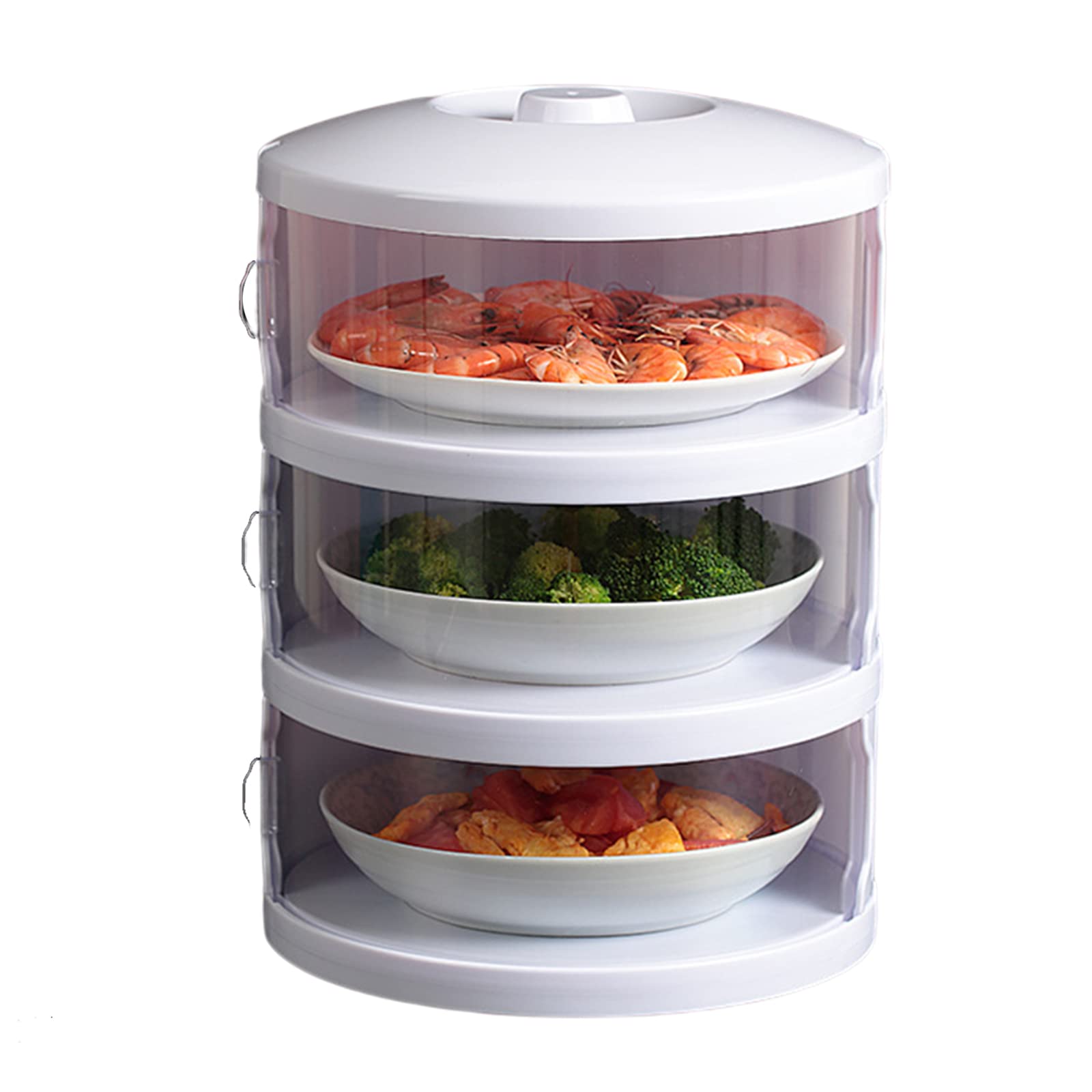 Kitchen Multi-layer Transparent Stackable Cover Insulation Dustproof Anti-Fly Meal Cover Tent Household Collection Covers For Bowls Stretch Indoor Kitchen Outside Extra-large Microwave-oven