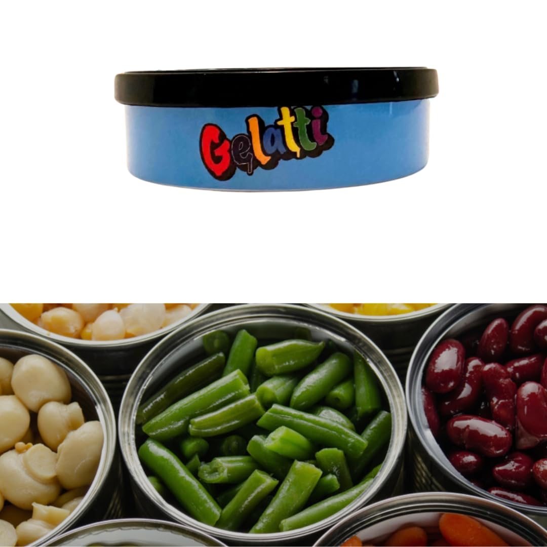 Generic Self-Seal Cali Tin Cans with Ring Lids, Side Stickers, Labels, and 100ml Capacity, Set of 20, 240505