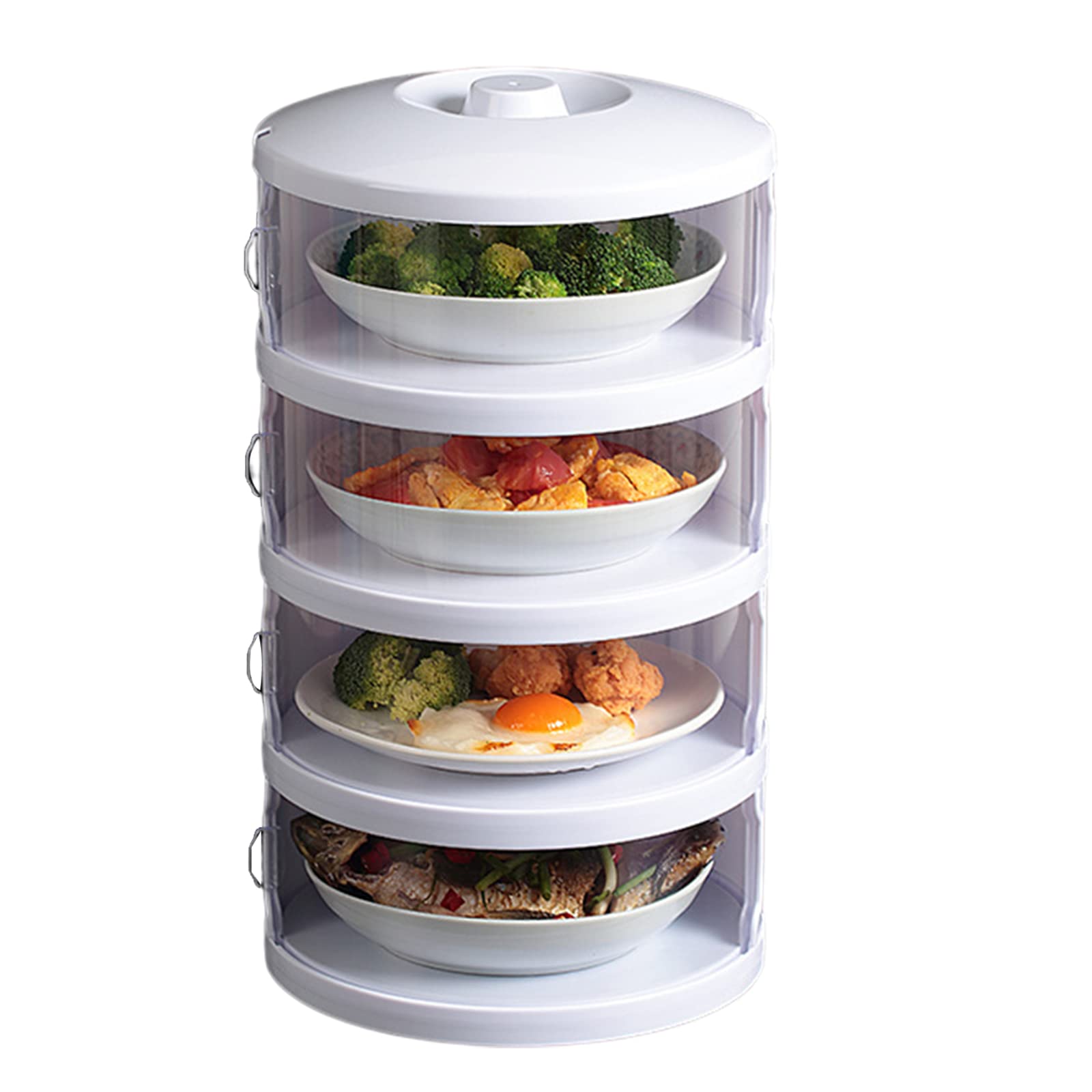 Kitchen Multi-layer Transparent Stackable Cover Insulation Dustproof Anti-Fly Meal Cover Tent Household Collection Covers For Bowls Stretch Indoor Kitchen Outside Extra-large Microwave-oven