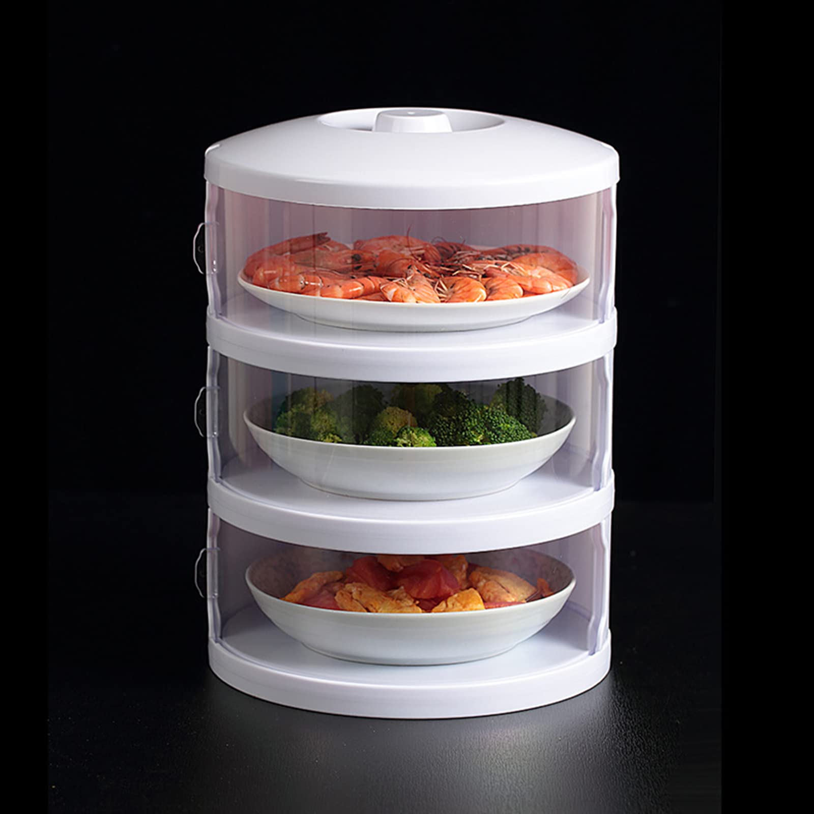 Kitchen Multi-layer Transparent Stackable Cover Insulation Dustproof Anti-Fly Meal Cover Tent Household Collection Covers For Bowls Stretch Indoor Kitchen Outside Extra-large Microwave-oven