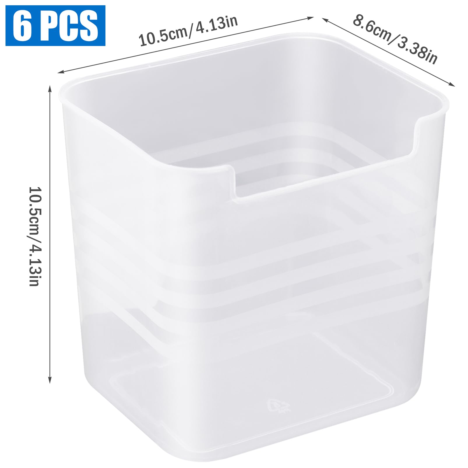 JJYHEHOT 6 PCS Fridge Organizer Bins, Refrigerator Side Door Storage Box, Plastic Clear Storage Container for Fridge Cupboard Pantry Snacks Tins Kitchen