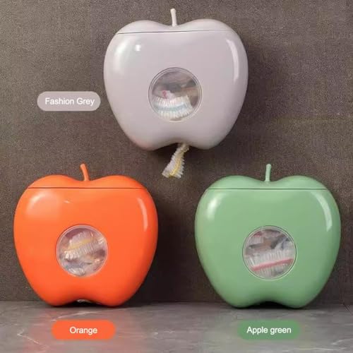 Plastic Wrap Storage Box,2024 Thickened Cling Film Sleeve Storage Box With 100pc Plastic Wrap,Apple Shaped Wall-Mounted Plastic Food Wrap Bag Storage Dispenser,Storage Organizer for Fresh Keeping Bag