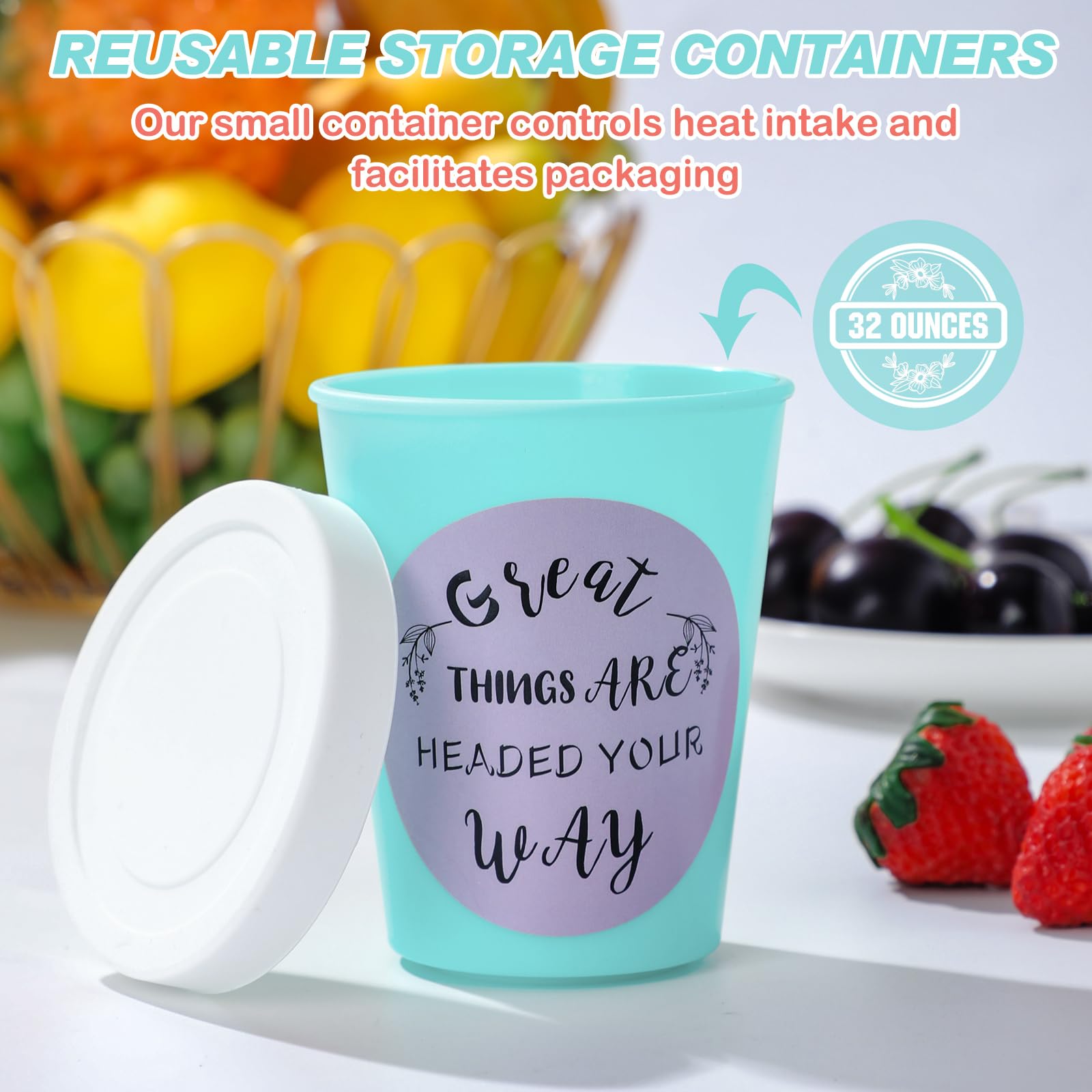 FoldTier 12 Sets 8oz Mini Ice Cream Containers with Silicone Lids Homemade Ice Cream Portion Control Containers and Weight Loss Motivation Single Serving Mini Freezer Cups for Homemade