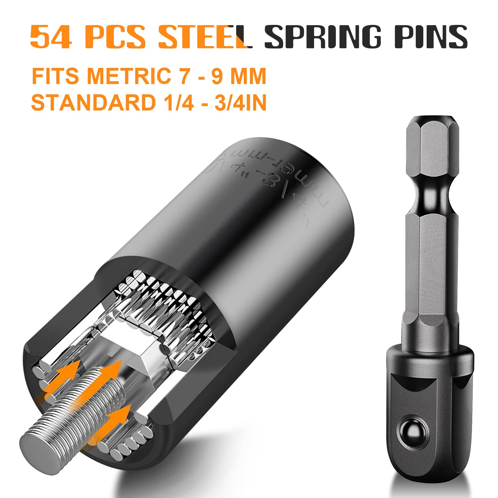 Valentines Day Gifts for Him-Universal Socket Tools Gifts Stocking Stuffers for Men, Birthday Gifts Cool Stuff Gadgets for Men Dad Husband Boyfriend, Tools Socket Set with Power Drill Adapter(7-19 MM)