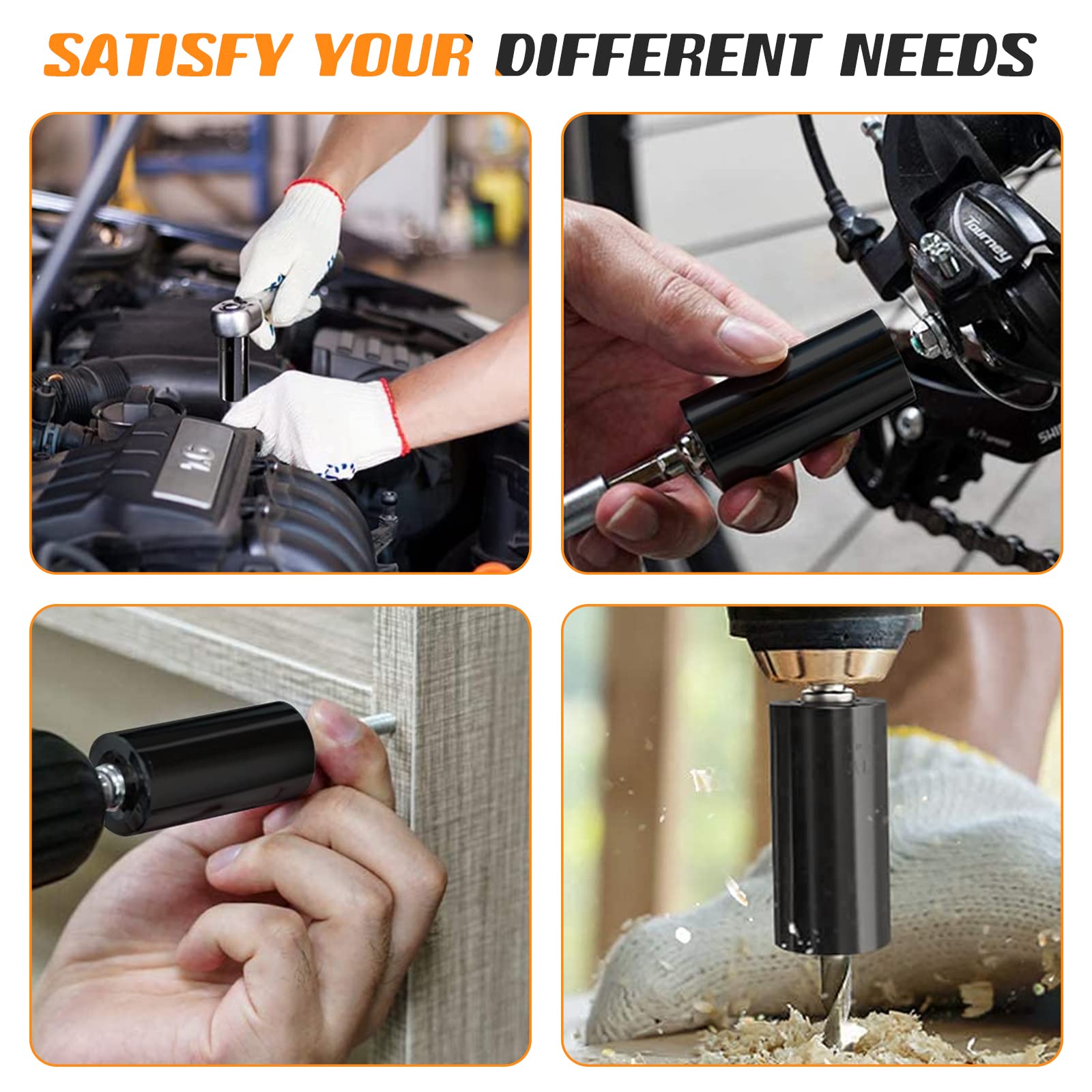 Valentines Day Gifts for Him-Universal Socket Tools Gifts Stocking Stuffers for Men, Birthday Gifts Cool Stuff Gadgets for Men Dad Husband Boyfriend, Tools Socket Set with Power Drill Adapter(7-19 MM)