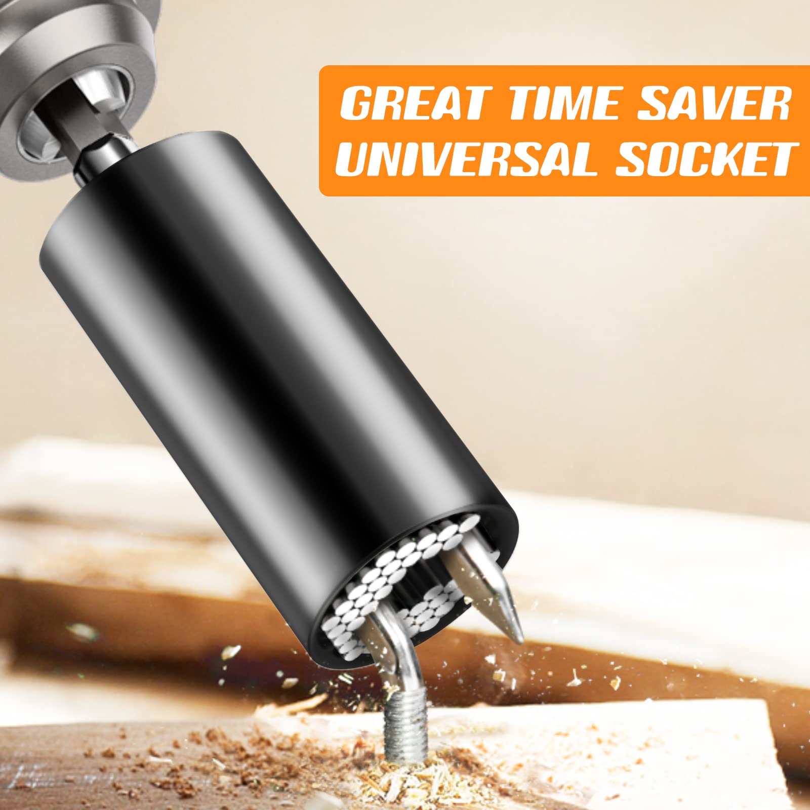 Valentines Day Gifts for Him-Universal Socket Tools Gifts Stocking Stuffers for Men, Birthday Gifts Cool Stuff Gadgets for Men Dad Husband Boyfriend, Tools Socket Set with Power Drill Adapter(7-19 MM)