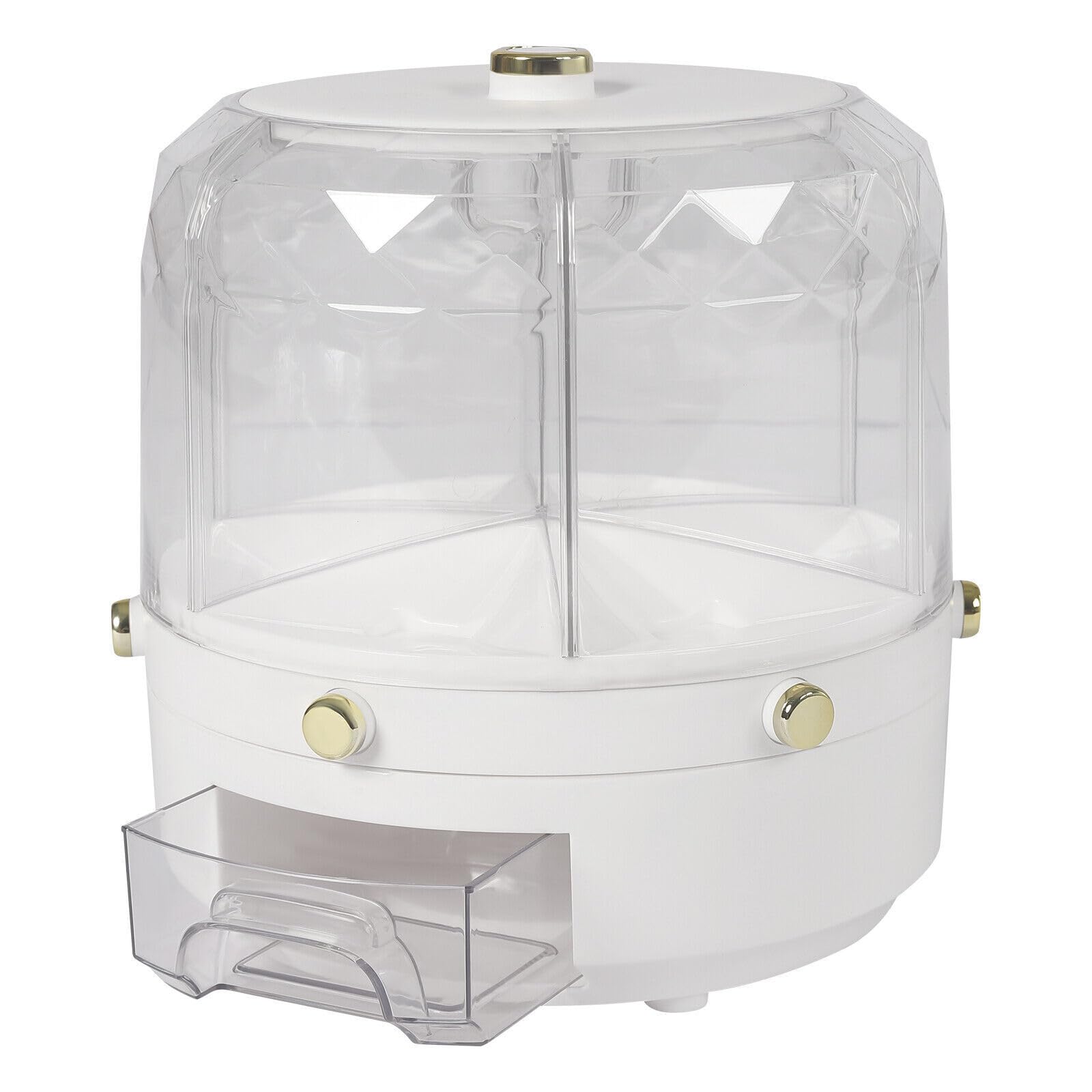 Opulentia Rice Dispenser Dry Grain Food Storage Container Tank 6-Grid Rotating for Kitchen 6 in1 Grain Storage Tank Rotating Rice Bean Oatmeal Food Dispenser Container (Style two)
