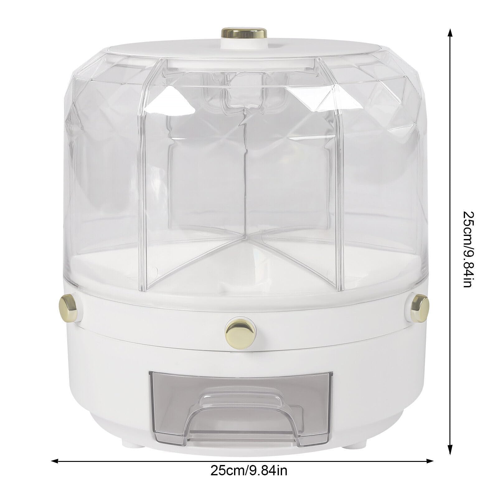 Opulentia Rice Dispenser Dry Grain Food Storage Container Tank 6-Grid Rotating for Kitchen 6 in1 Grain Storage Tank Rotating Rice Bean Oatmeal Food Dispenser Container (Style two)