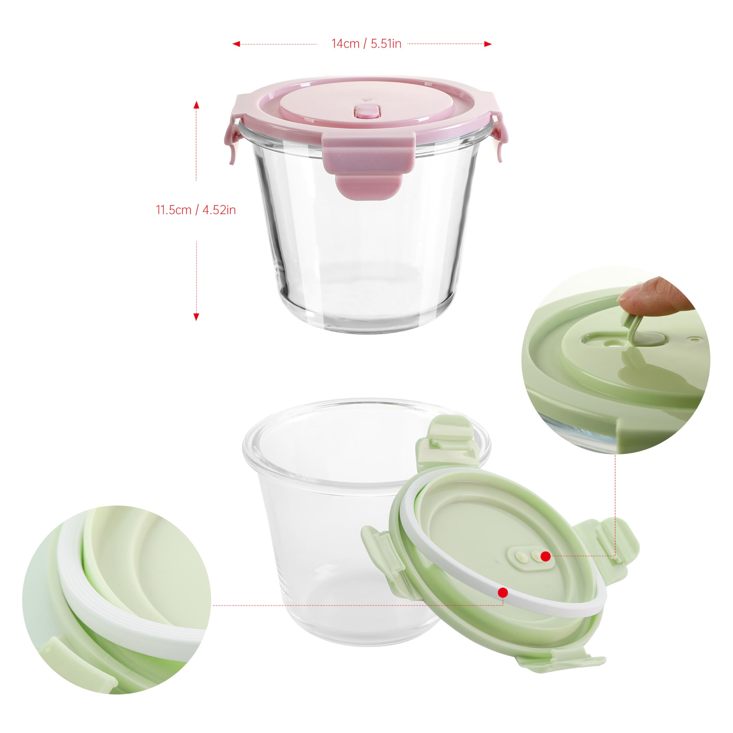 GREATLINK Glass Food Storage Containers with Lids - Glass Meal Prep Containers Reusable, Airtight Food Storage Containers Kitchen Pantry with Lids for Lunch, Bpa Free & Leak Proof