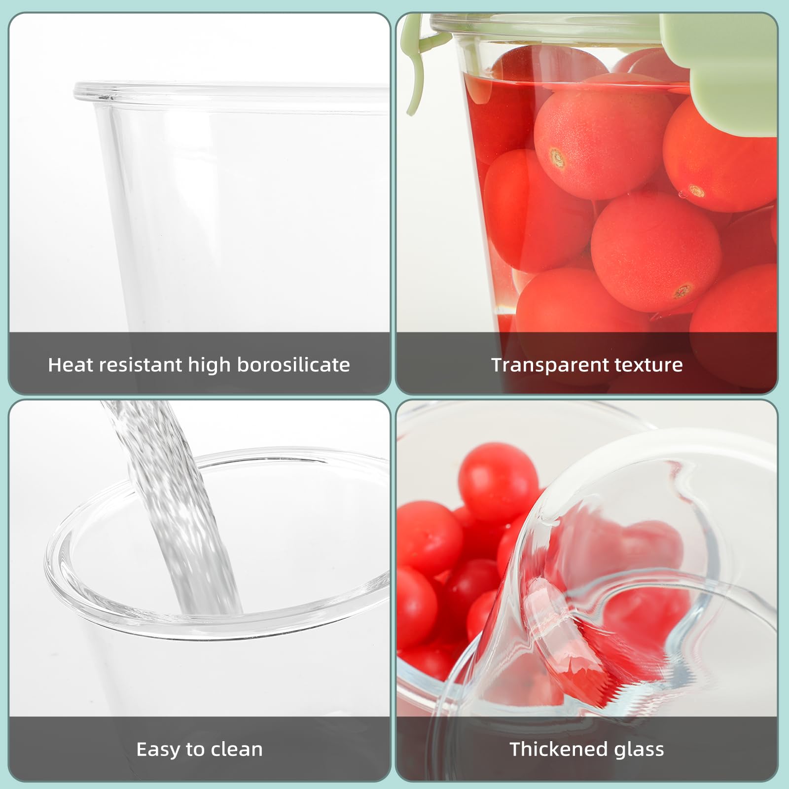 GREATLINK Glass Food Storage Containers with Lids - Glass Meal Prep Containers Reusable, Airtight Food Storage Containers Kitchen Pantry with Lids for Lunch, Bpa Free & Leak Proof
