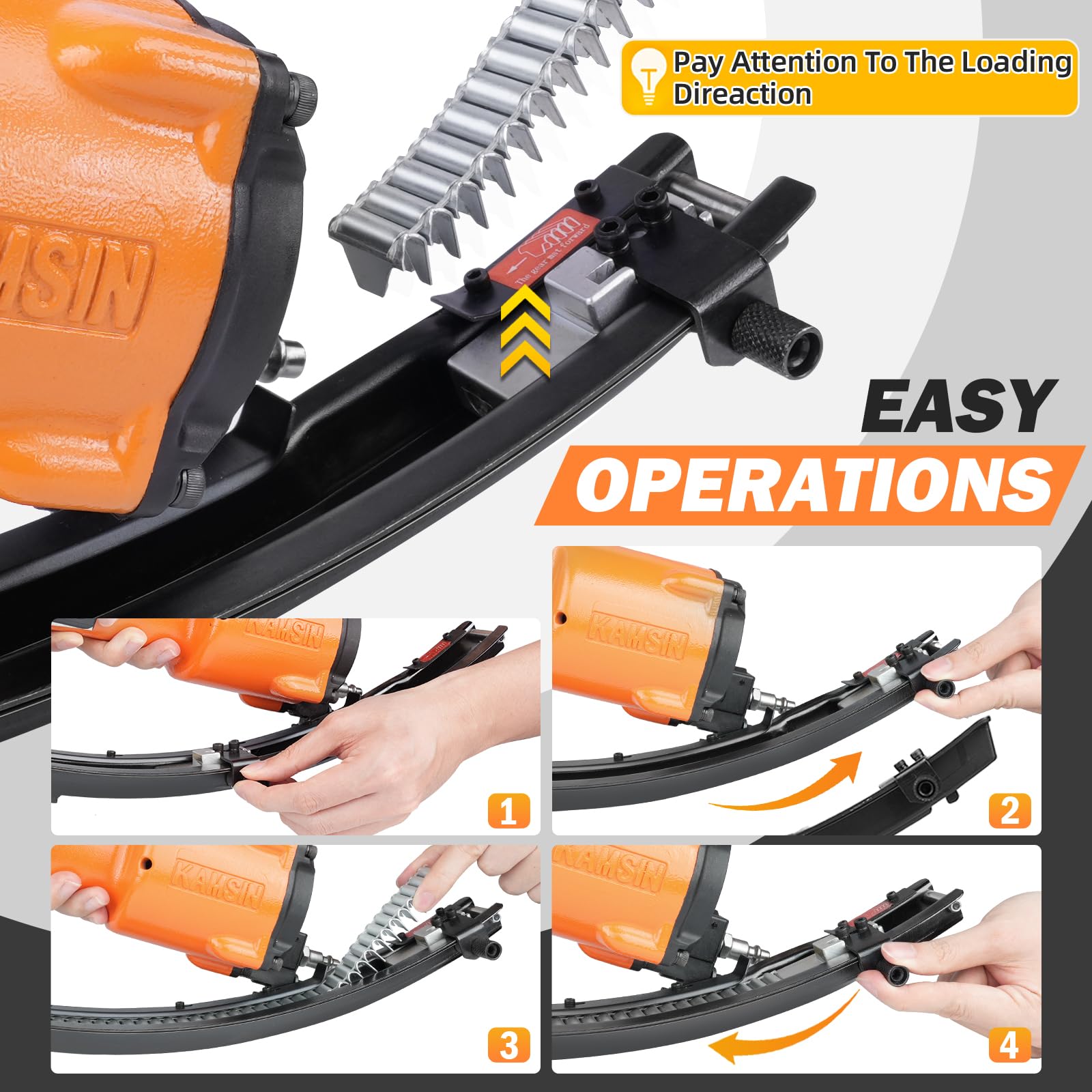 Kamsin M66S Pneumatic Lighter Clinching Clipper Air Power Clinching Gun Hartco Clipper Industrial Clip Tool Vertex Fastening Clipper Gun for Spring Mattress, Car Seat