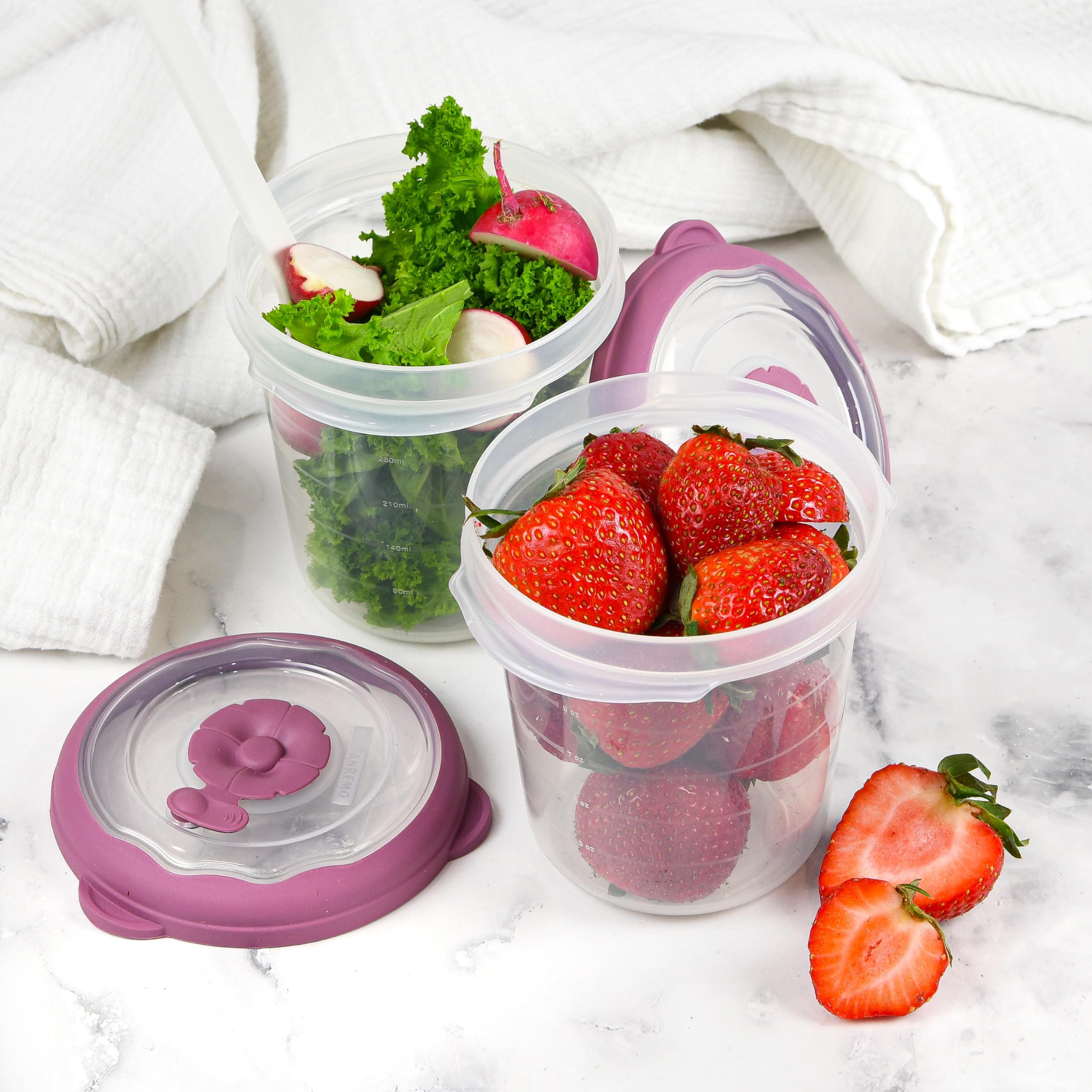 Tribello Meal Prep Soup Food Storage Container With Lids, 12 Oz Reusable Microwave/Freezer Safe Kids Lunch Container Set, Deli Containers Leak Proof Lids, BPA Free - 12 Pack