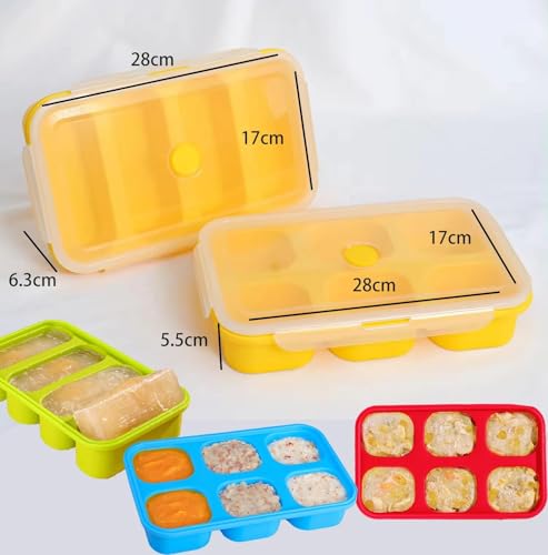 1 Cup SILICONE FREEZER MOLDS with lids, SILICONE STORAGE CONTAINERS, SILICONE MOLDS for Food, Soup Sauce Meal Prep, (BPA Free)