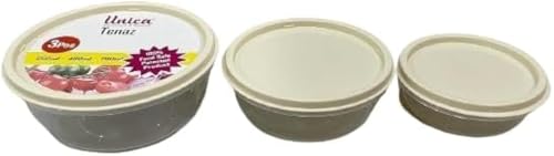 Unica Round Food Container, BPA-free Microwave Bowls with Lids, Airtight Container, Stackable Bowl Set, Freezer-safe, Dishwasher Safe, Set of 3, 7, 15, 18 oz, 6.12x6.12x2.54 in