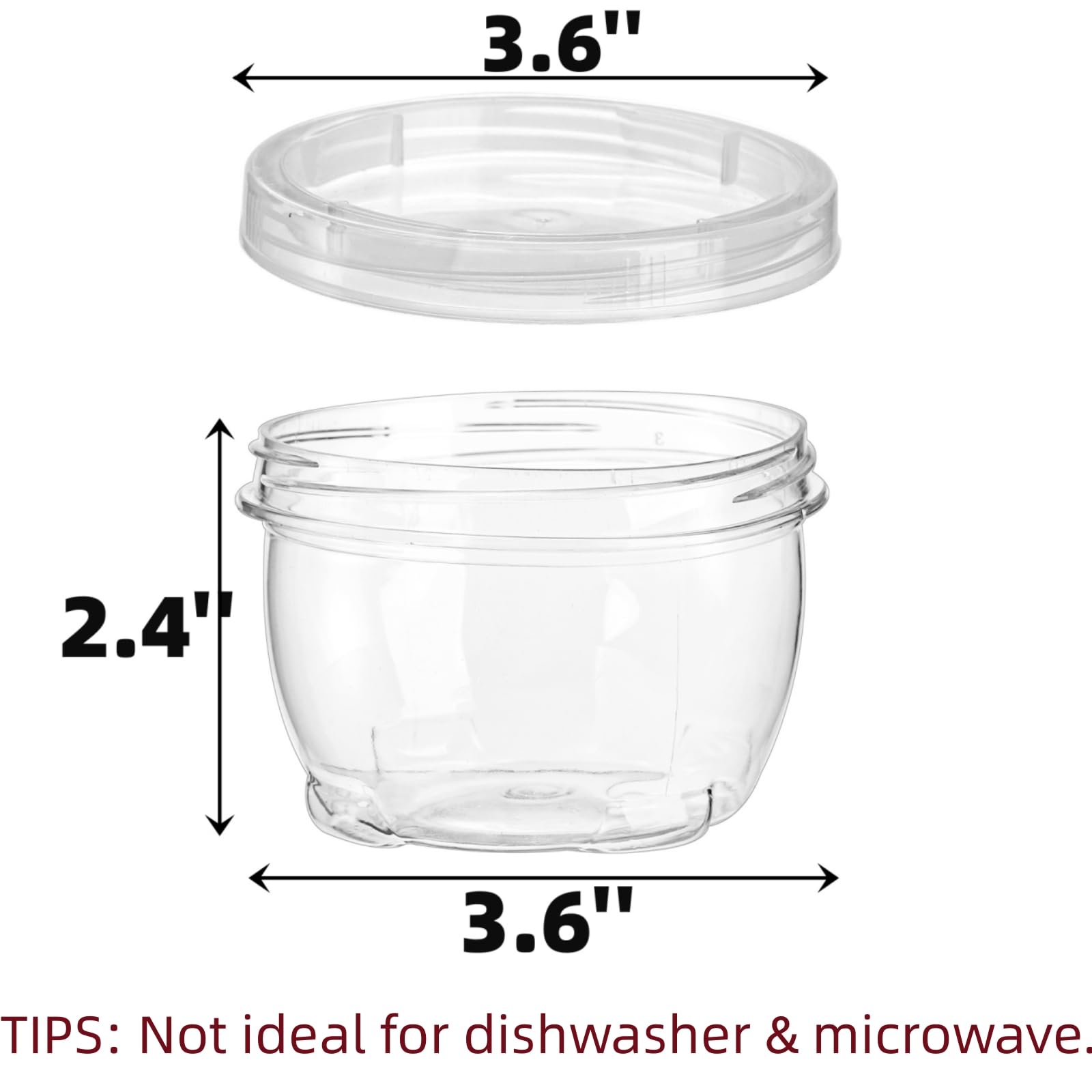 Pumtus 20 Pack Twist Top Food Deli Containers, 9 OZ Stackable Plastic Twist Cap Freezer Container with Screw on Lids, Clear Reusable Meal Prep Canister for Snack Leftovers Spices Salad Dressing