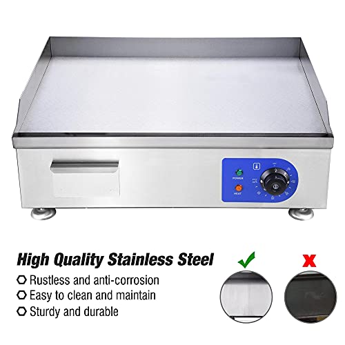 Yescom 2500W 24" Electric Countertop Griddle Flat Top Commercial Restaurant BBQ Grill