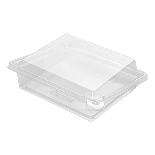 Restaurantware Tamper Tek 6.8 x 5.7 x 1.7 Inch Rectangle Take Out Containers 100 Durable Sandwich To-Go Containers - Tamper-Evident Freezable Clear Plastic Sandwich Containers With Hinged Lids