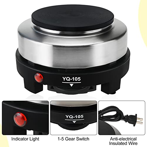 Potlimepan Mini Electric Hot Plate,110V Multi-Function Portable Stove,Hot Burner Cooktop Electric Heater for Home Kitchen Cooking