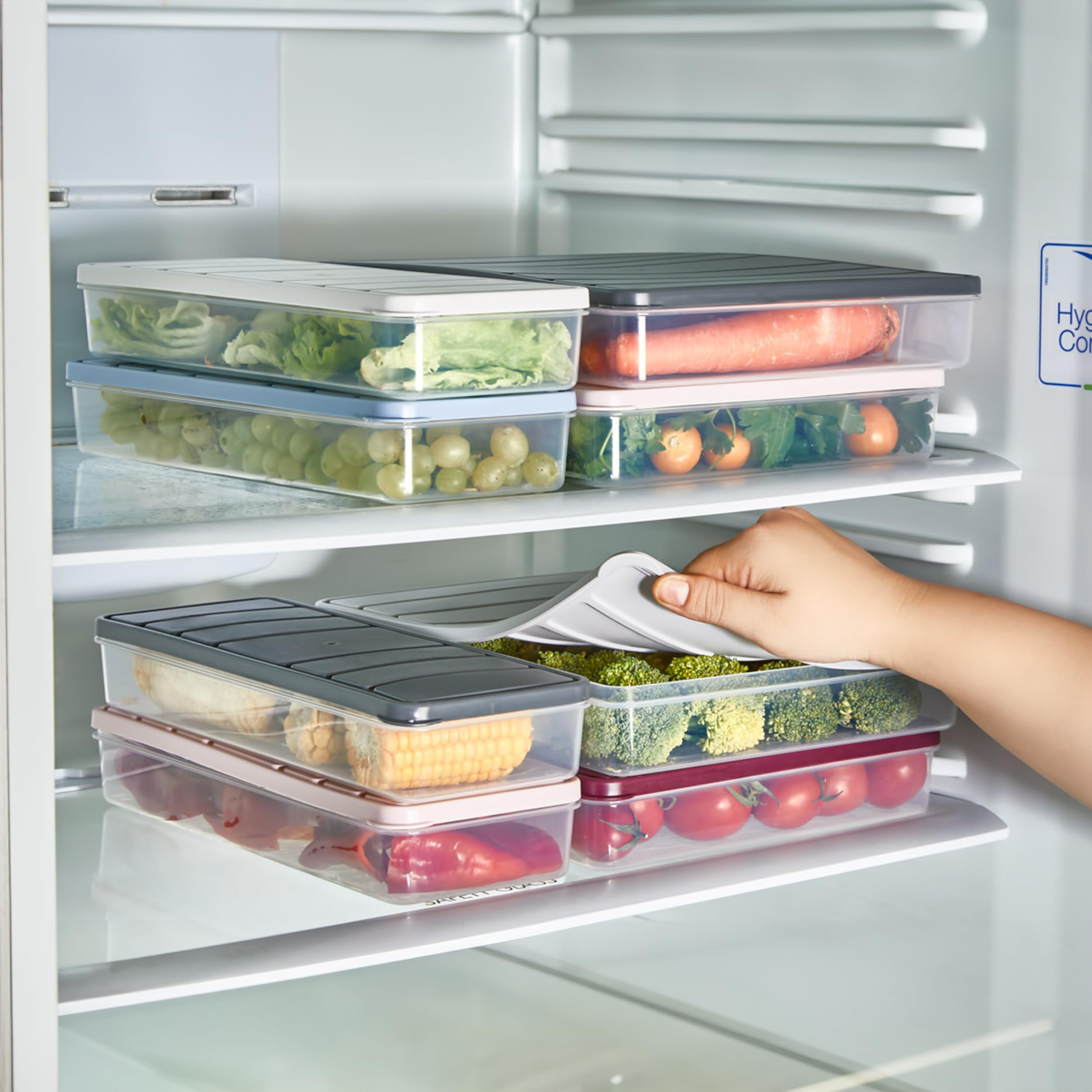 Selka Home - Airtight Food Storage Containers with Lids, Freezer Organizer Bins, Nora 4 Piece, 34 Oz, Storage Container, Ecru