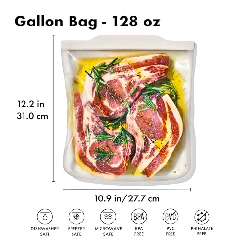 OXO Good Grips Silicone Reusable Bag – Gallon Bag (128 oz) - Oat
