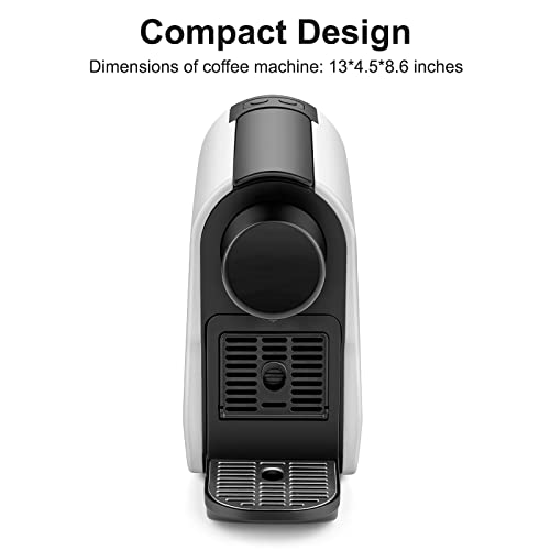 beanglass Espresso Mini Coffee Maker for Nespresso Pods, Capsule Coffee Machine Programmable Buttons for Espresso and Lungo, Premium Italian 20 Bar High Pressure Pump, Removable Water Tank, 1350W