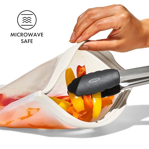 OXO Good Grips Silicone Reusable Bag β Stand-Up Snack (12 oz) β Oat