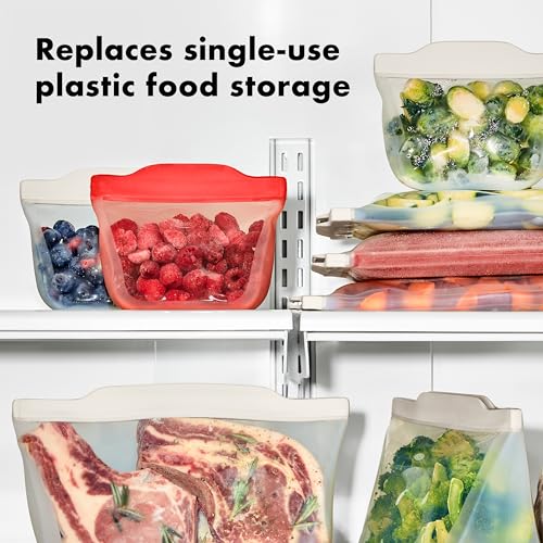 OXO Good Grips Silicone Reusable Bag β Stand-Up Snack (12 oz) β Oat
