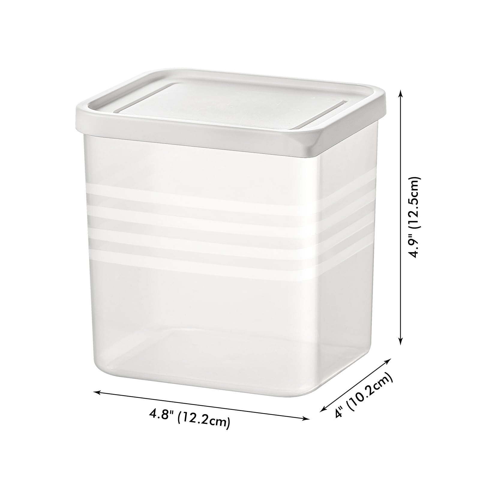 Poeland 3 Pack Refrigerator Organizer Boxes, Fridge Side Door Storage Containers with Lid, Stackable Food Storage Organizer for Kitchen, Refrigerator (Translucent)