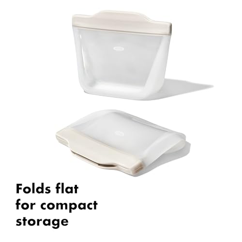 OXO Good Grips Silicone Reusable Bag β Stand-Up Snack (12 oz) β Oat