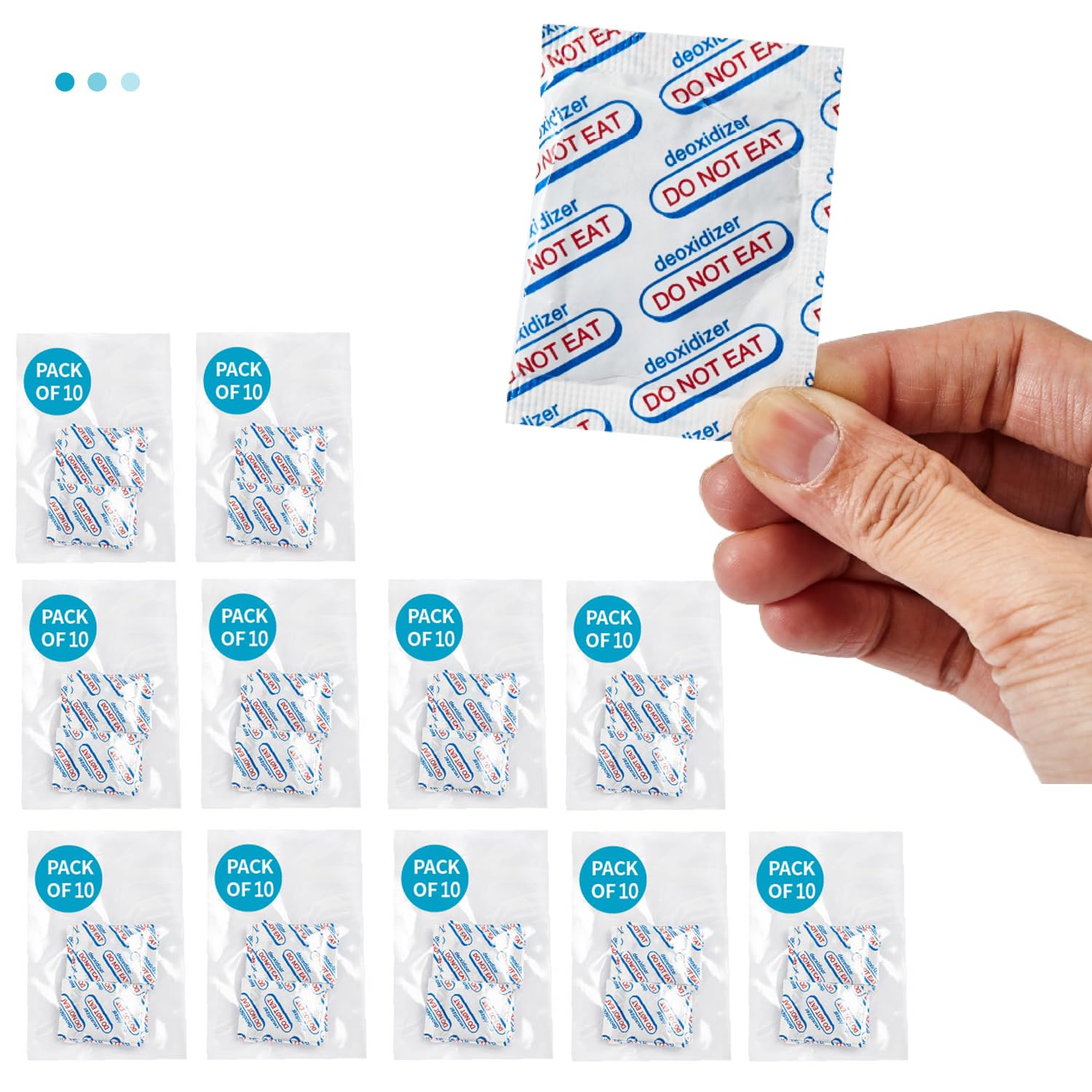 110 Packs 100CC Food Grade Oxygen Absorbers (10 Packs in Individual Vacuum Bag, 11x Packs of 10) Oxygen Absorbers for Food Storage, Oxygen Packet for Long Term Food Freshness (100CC(110-Pack))