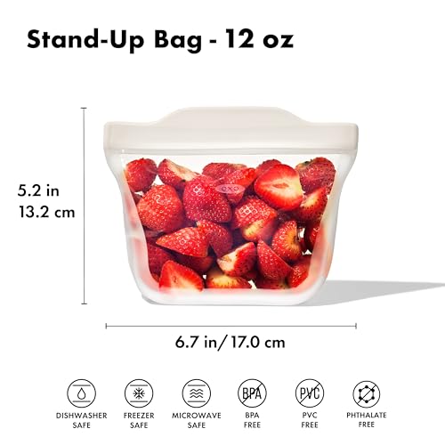 OXO Good Grips Silicone Reusable Bag β Stand-Up Snack (12 oz) β Oat